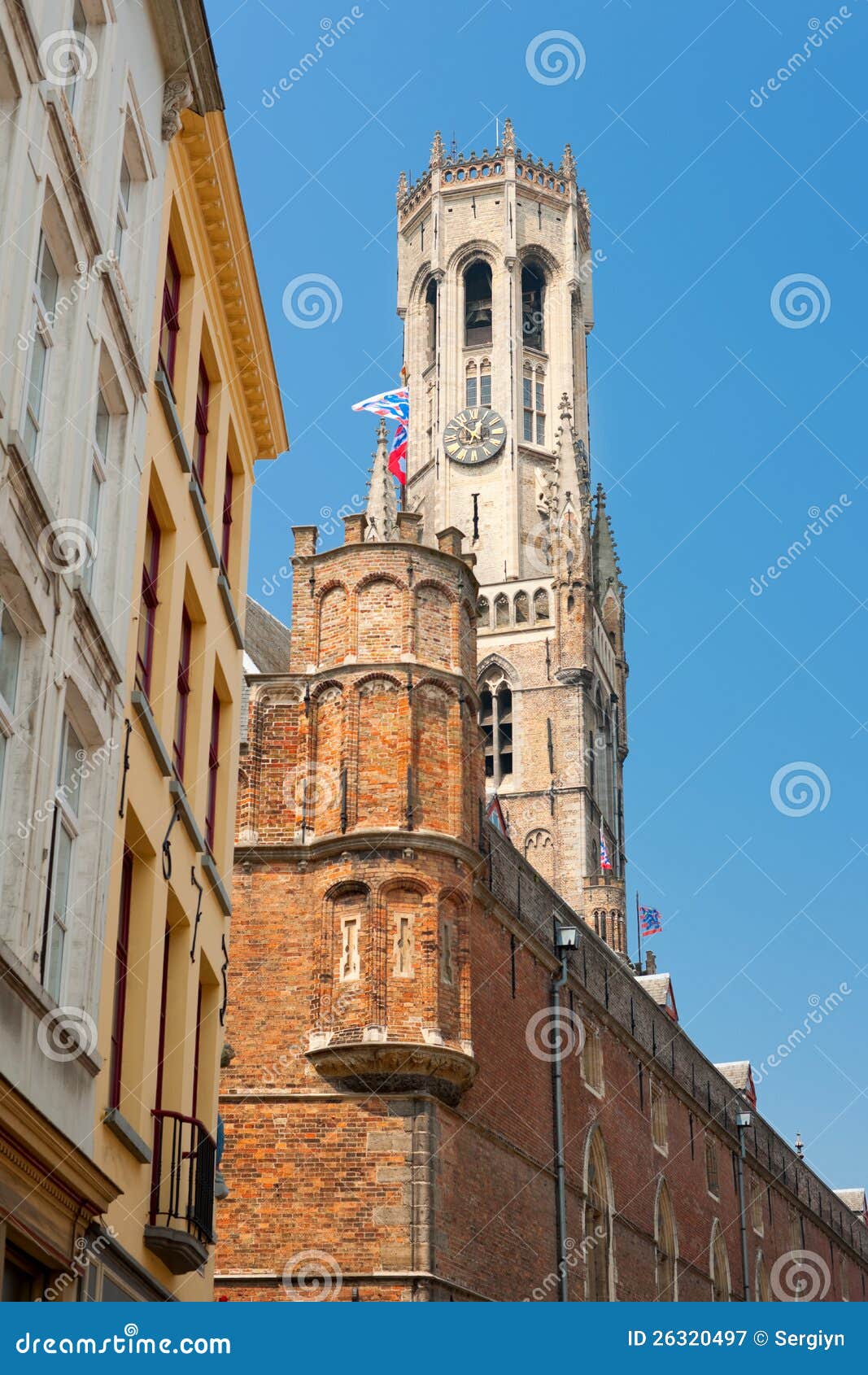 Belfry tower in Bruges stock image. Image of bruges, exterior - 26320497