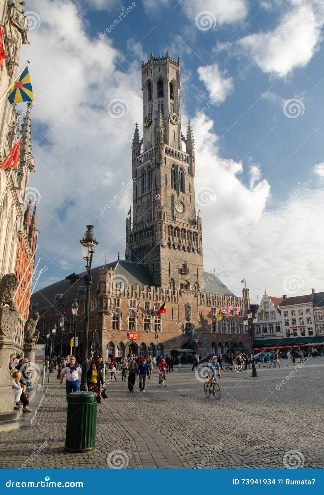 Belfry Tower in Bruges. Belgium Editorial Stock Image - Image of ...