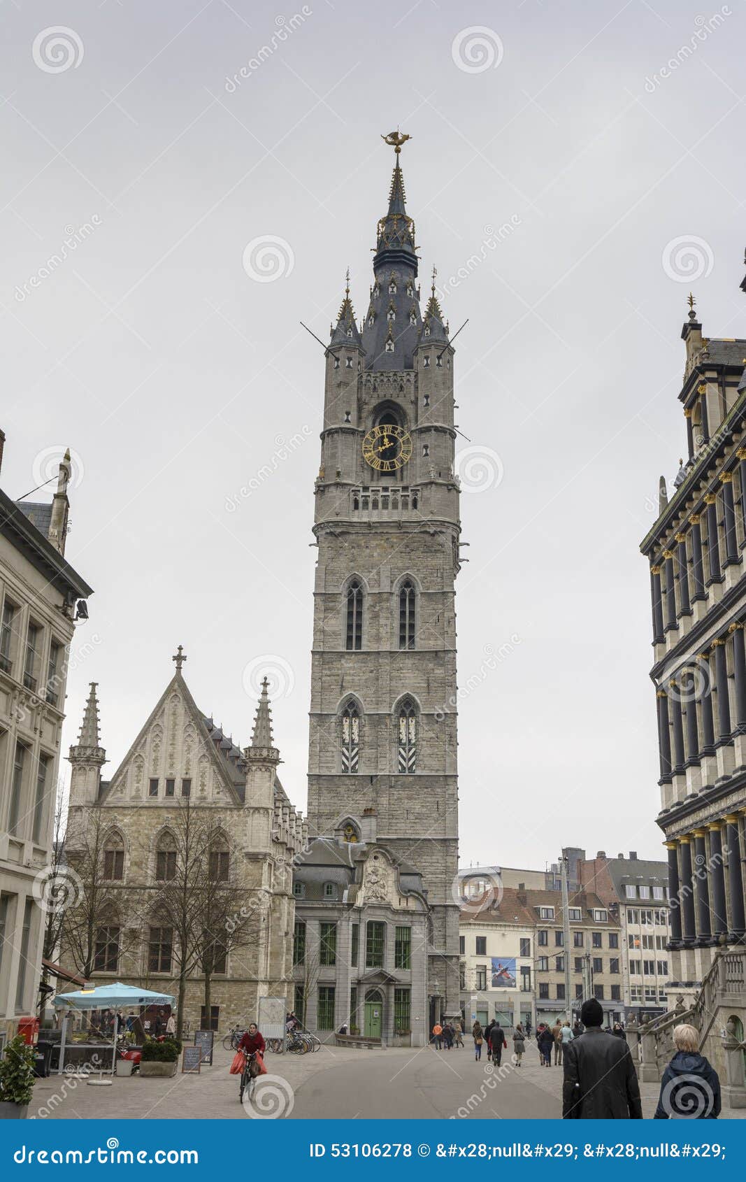 The Belfry tower in Ghent editorial stock photo. Image of european ...