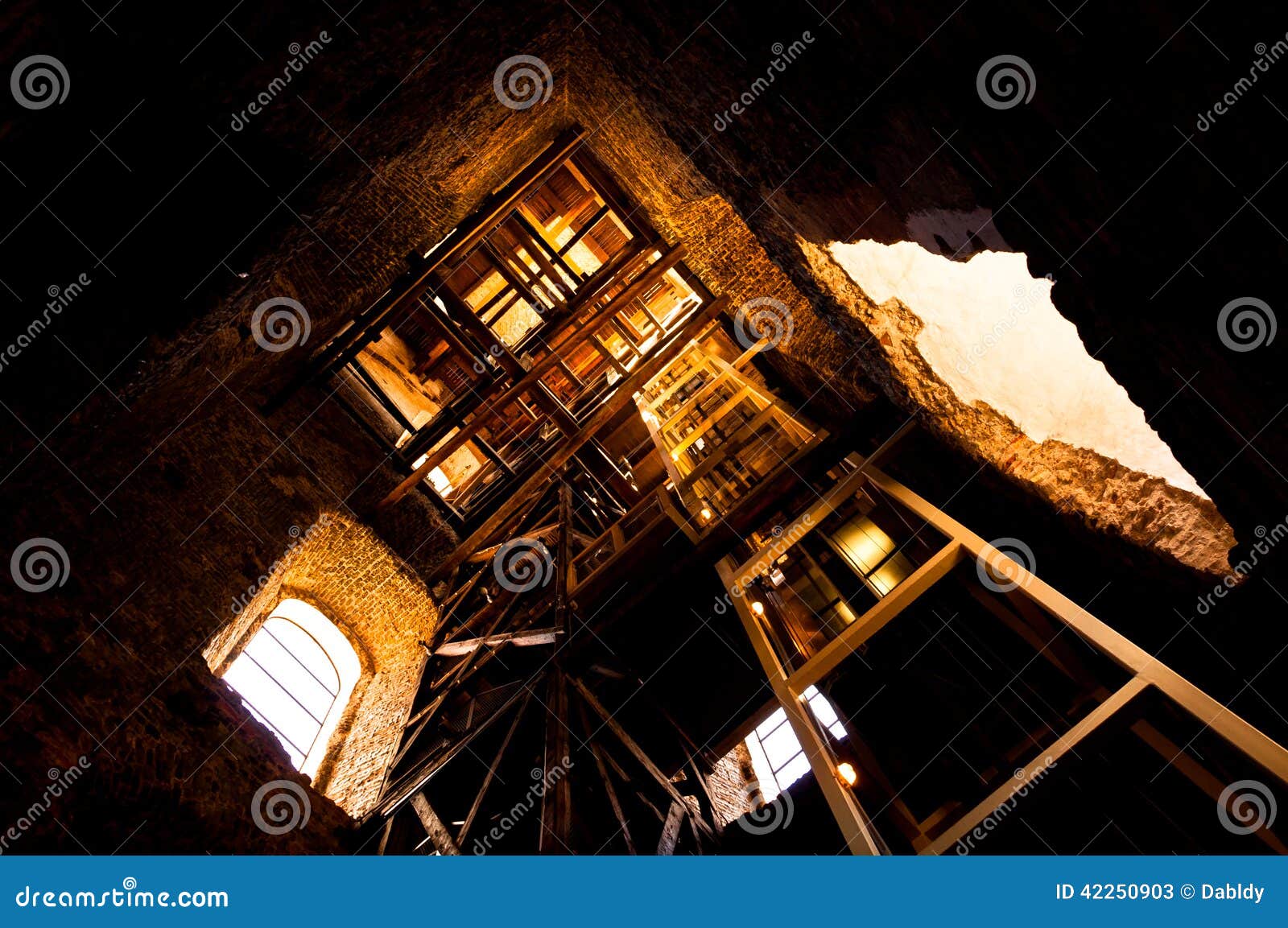 Belfry Tower Shaft stock image. Image of lift, vilnius - 42250903