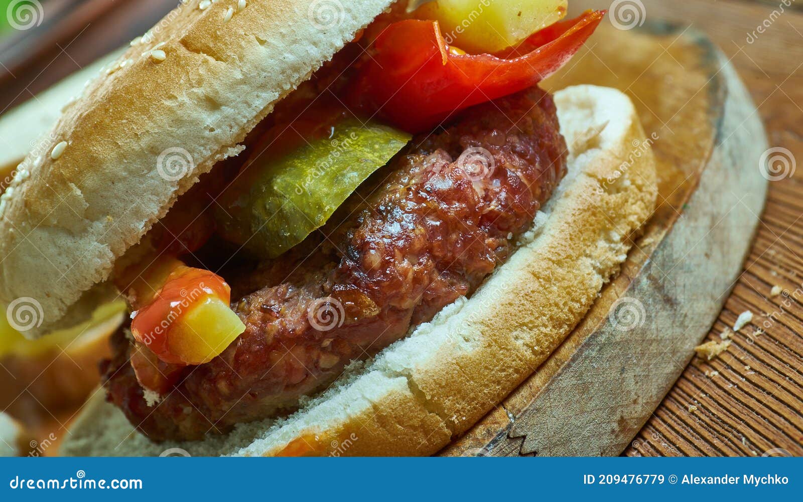Belgian Bicky Burger stock image. Image of belgian, grilled - 209476779