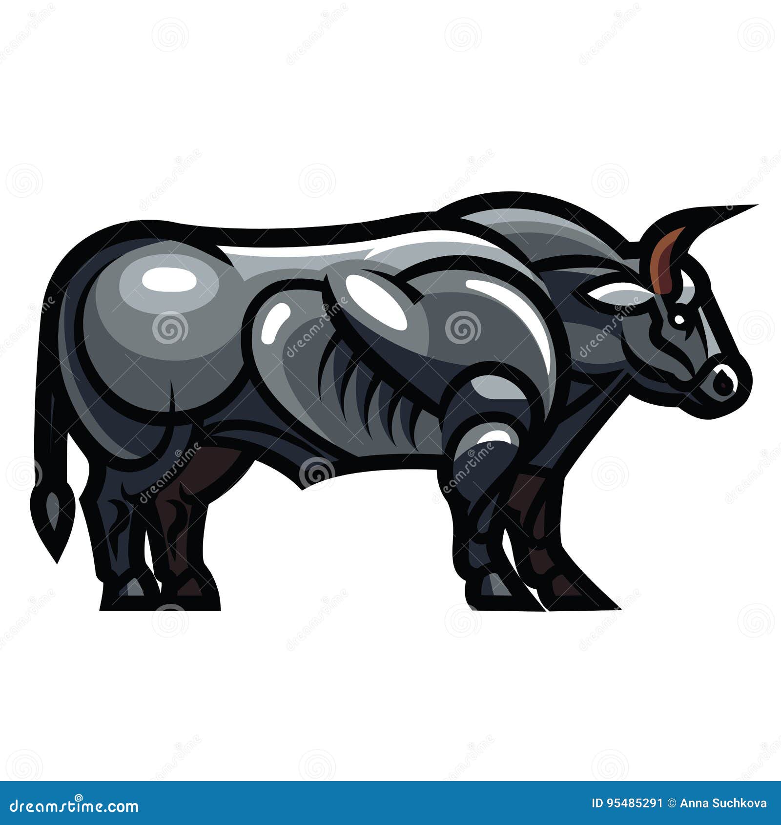 Belgian Blue bull stock vector. Illustration of hyper - 95485291