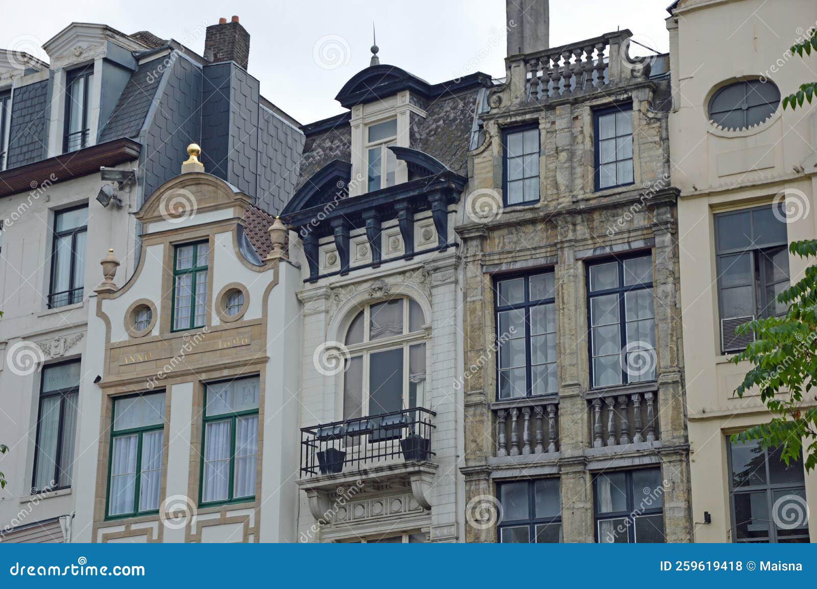 Belgian building facades stock photo. Image of culture - 259619418