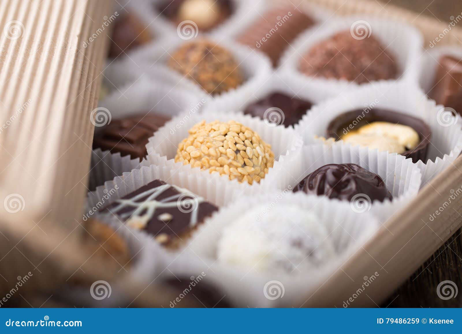 Belgian Chocolate Praline in a Box. Stock Image - Image of valentines ...