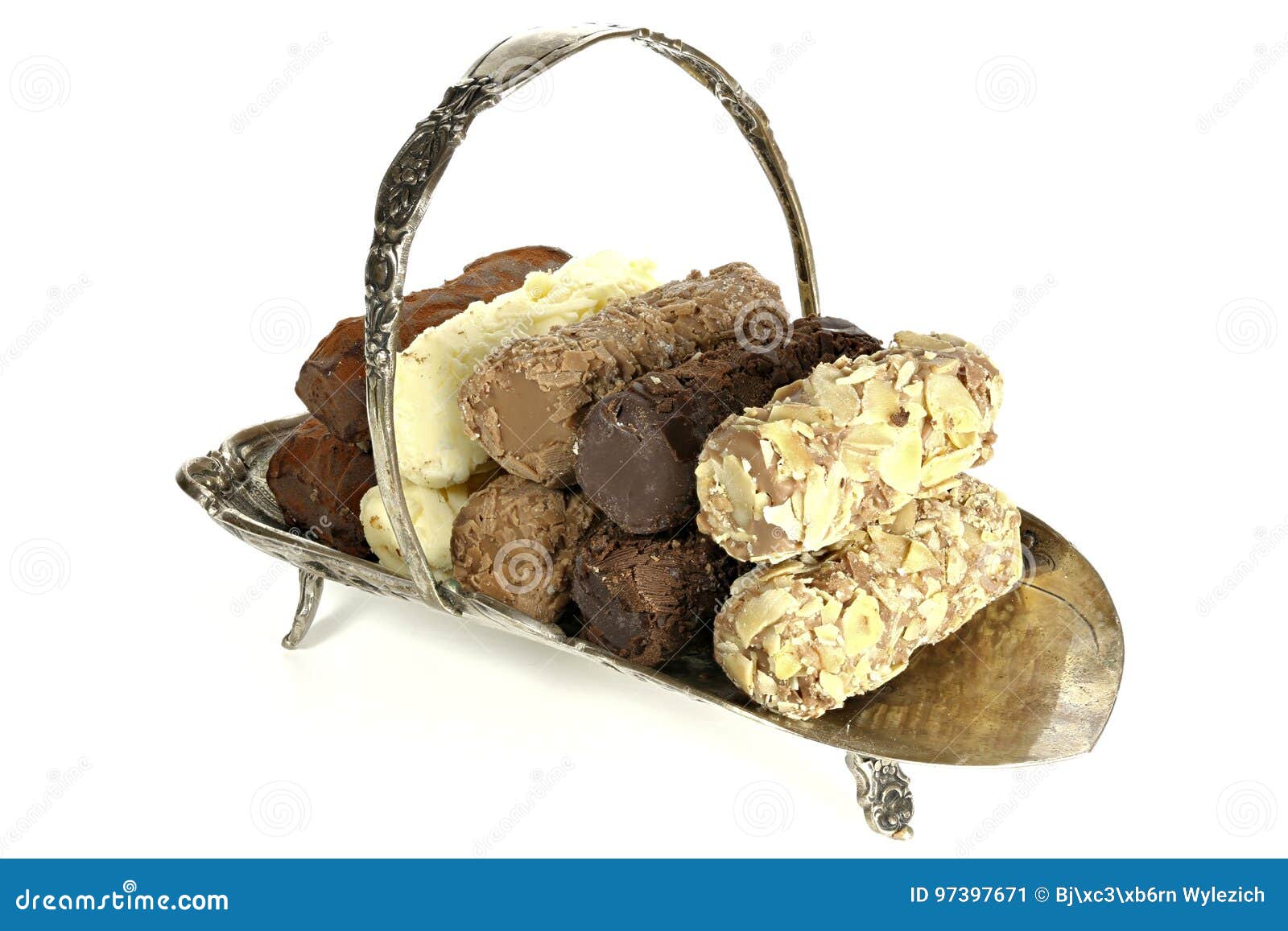 Belgian chocolate truffles stock image. Image of pieces - 97397671
