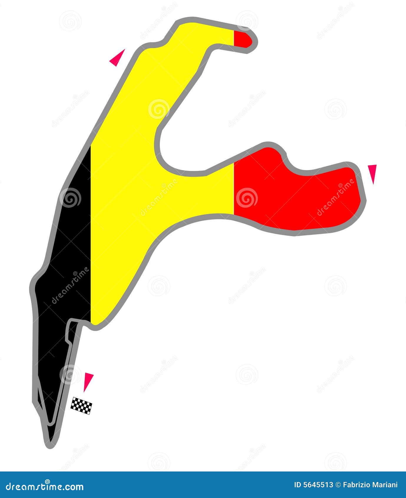 Spa Francorchamps Circuit, Belgium. Motorsport Race Track Vector Map ...