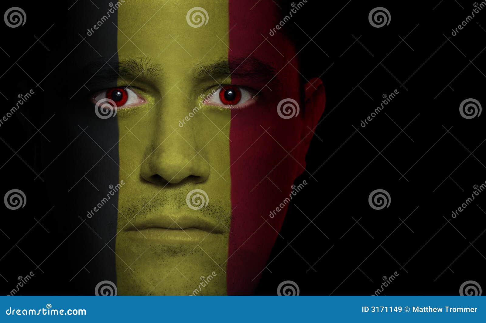 Belgian Flag - Male Face stock image. Image of dark, colorful - 3171149