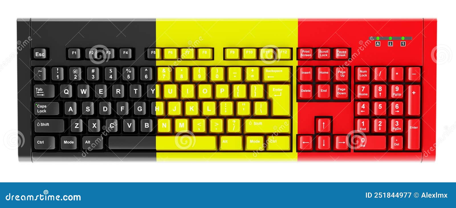 Belgian Flag Painted on Computer Keyboard. 3D Rendering Stock ...