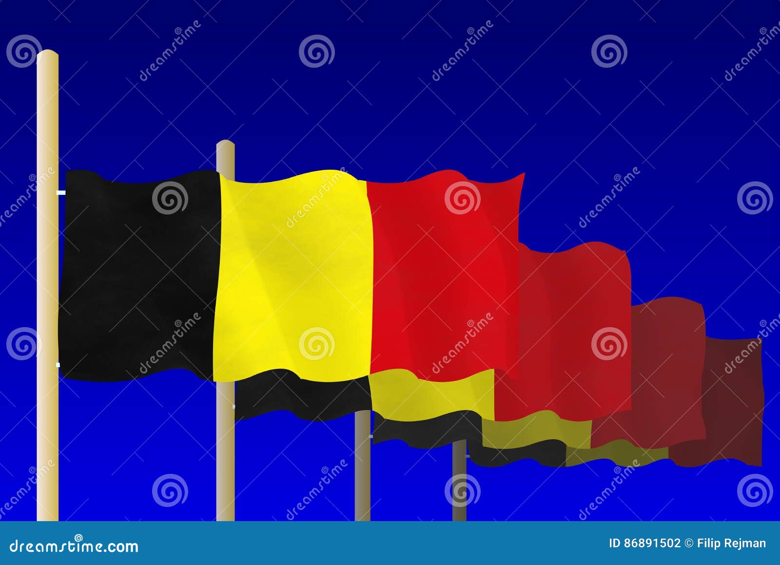 Belgian flags stock illustration. Illustration of four - 86891502