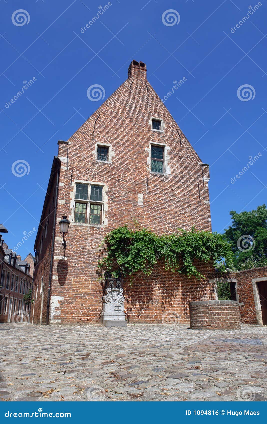 Belgian Medieval House With Water Pump Stock Photography ...