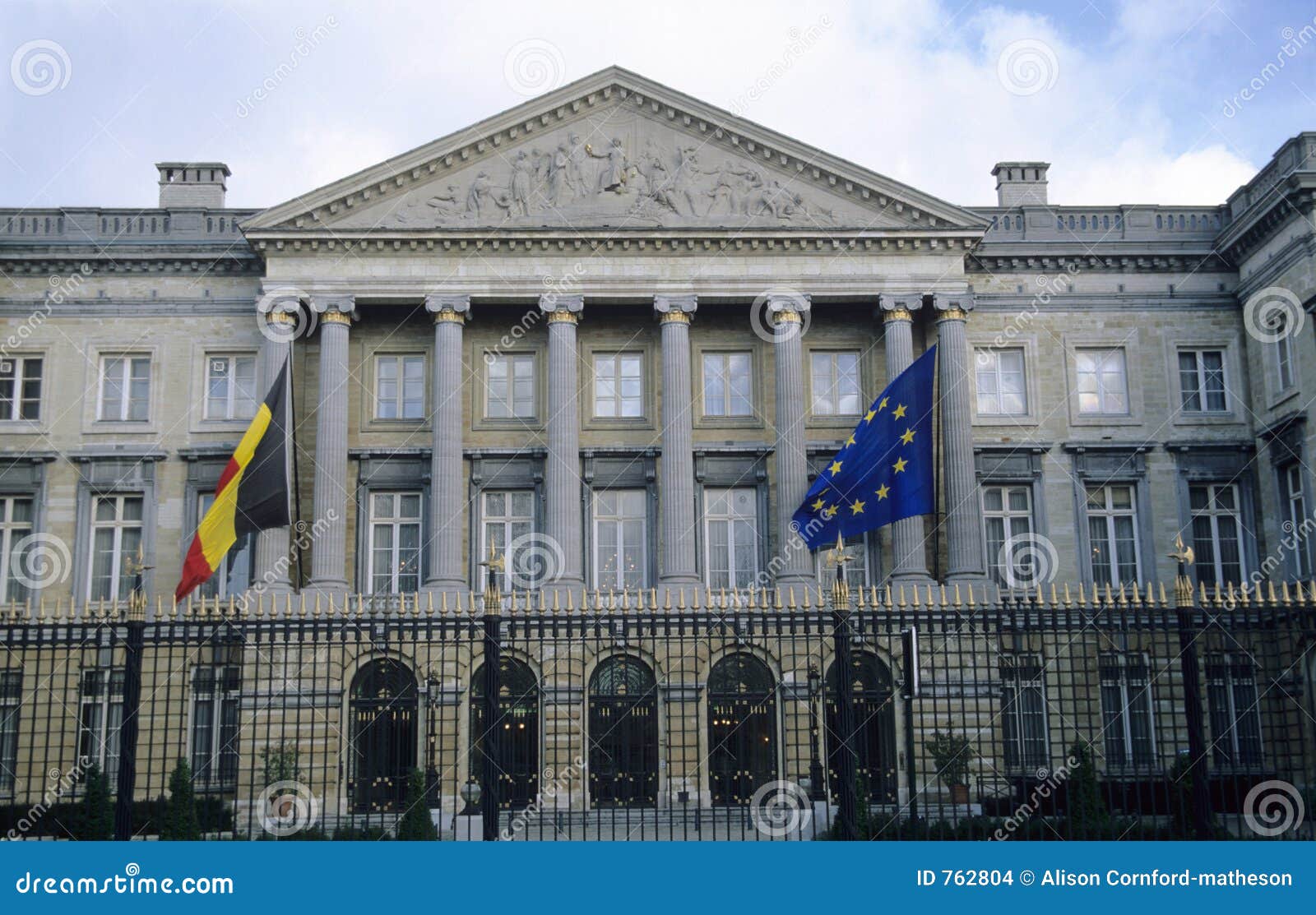 Belgian Parliament Building Stock Photo - Image of government, pillars ...