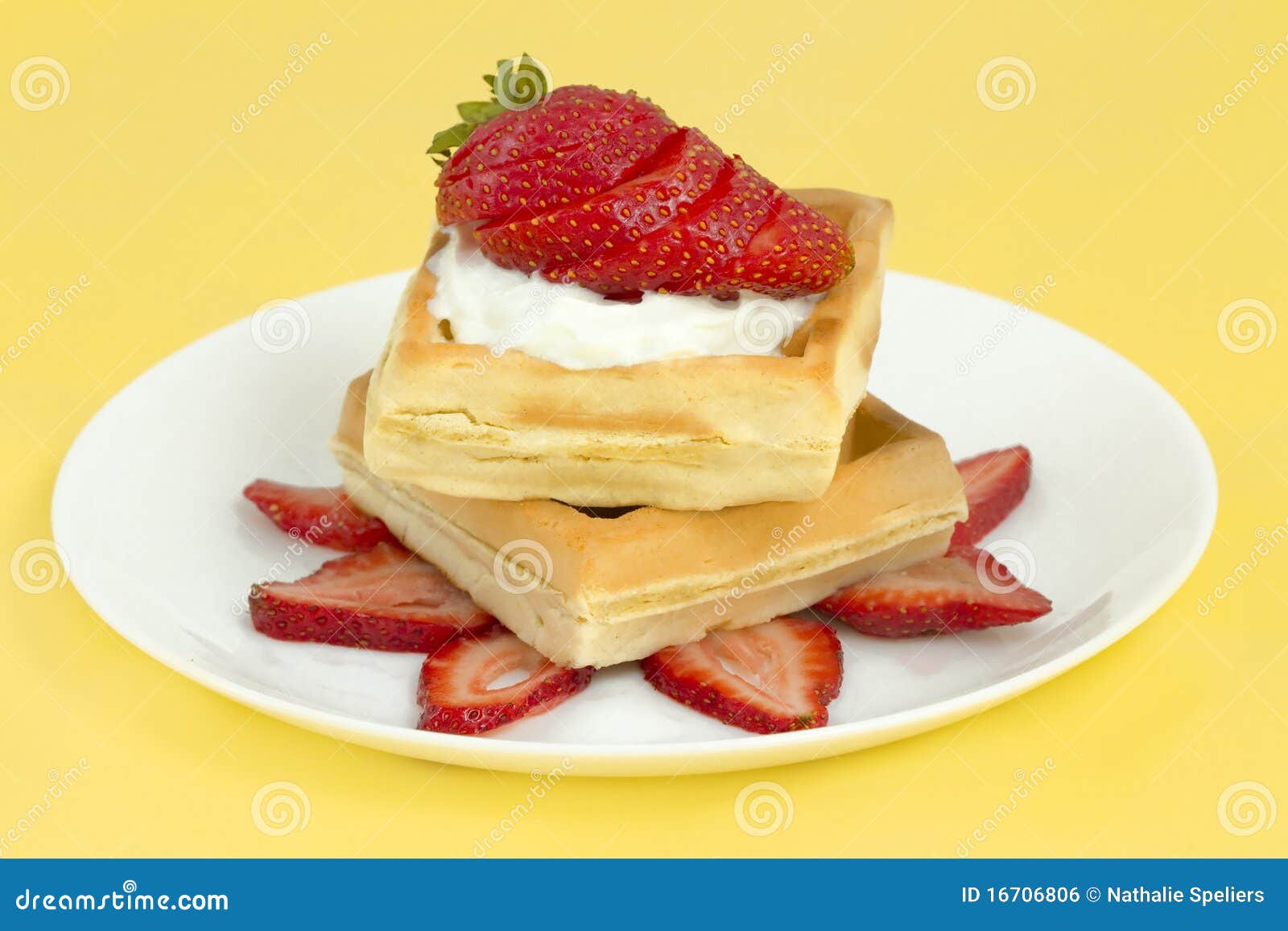 Belgian Strawberry Waffles stock photo. Image of delicious - 16706806