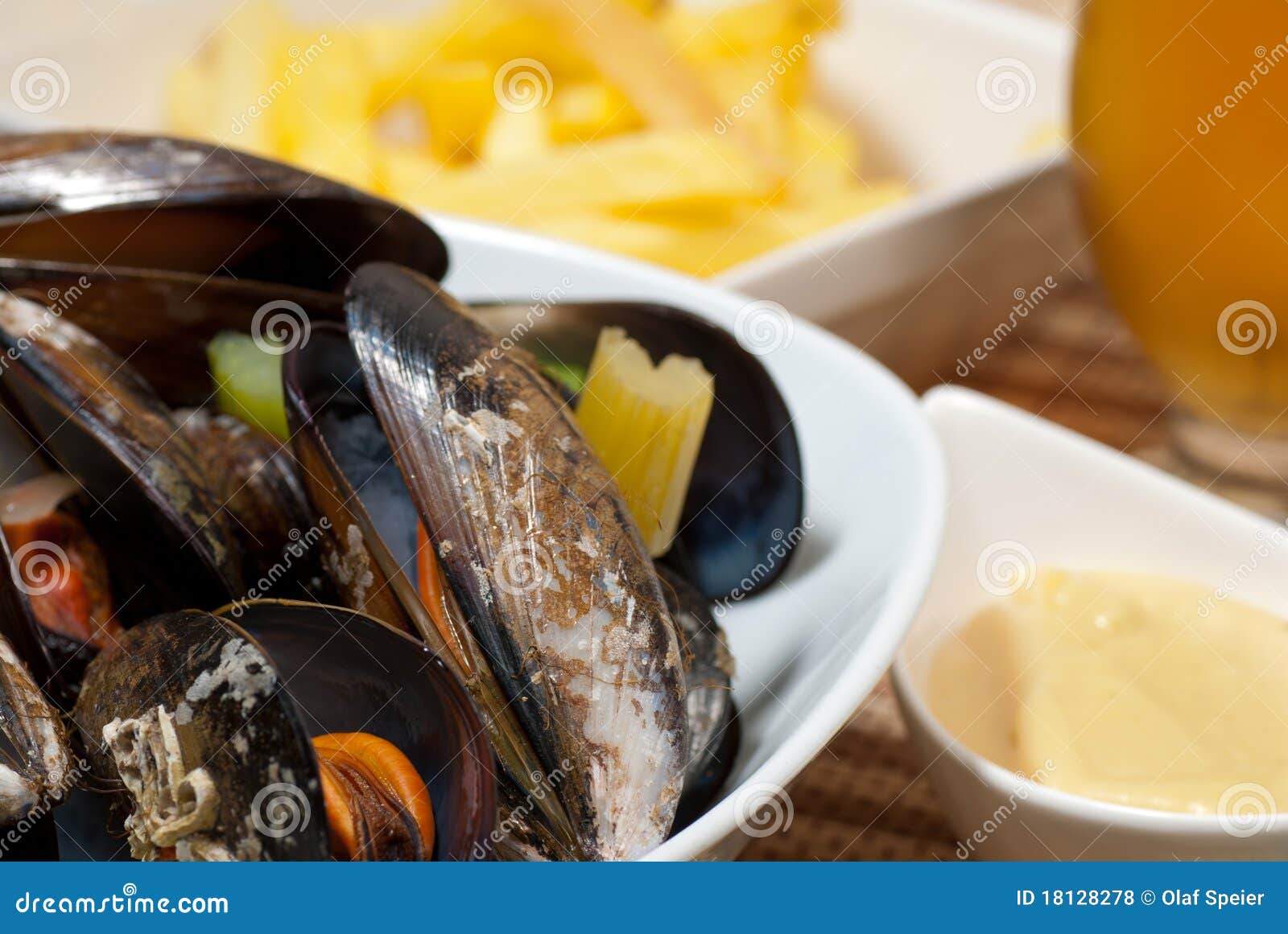 Belgian style mussels stock photo. Image of shell, serving - 18128278