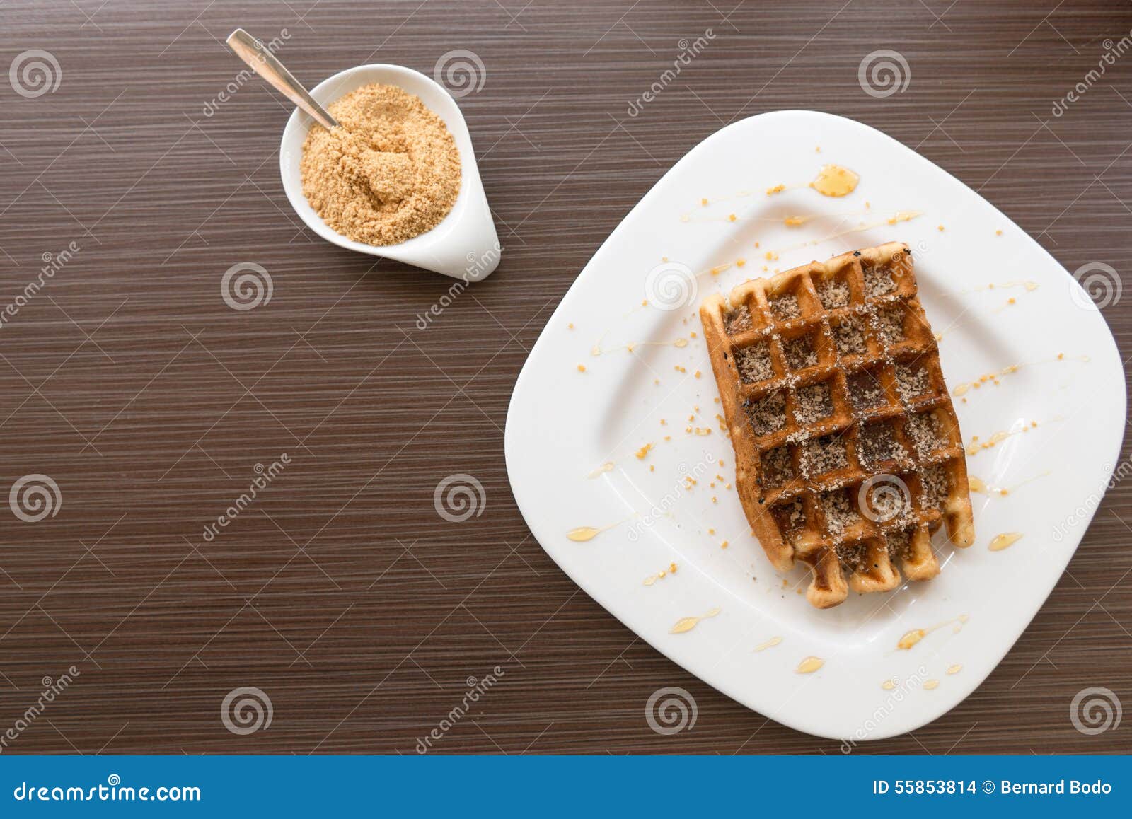 Belgian waffle with honey stock photo. Image of honey - 55853814