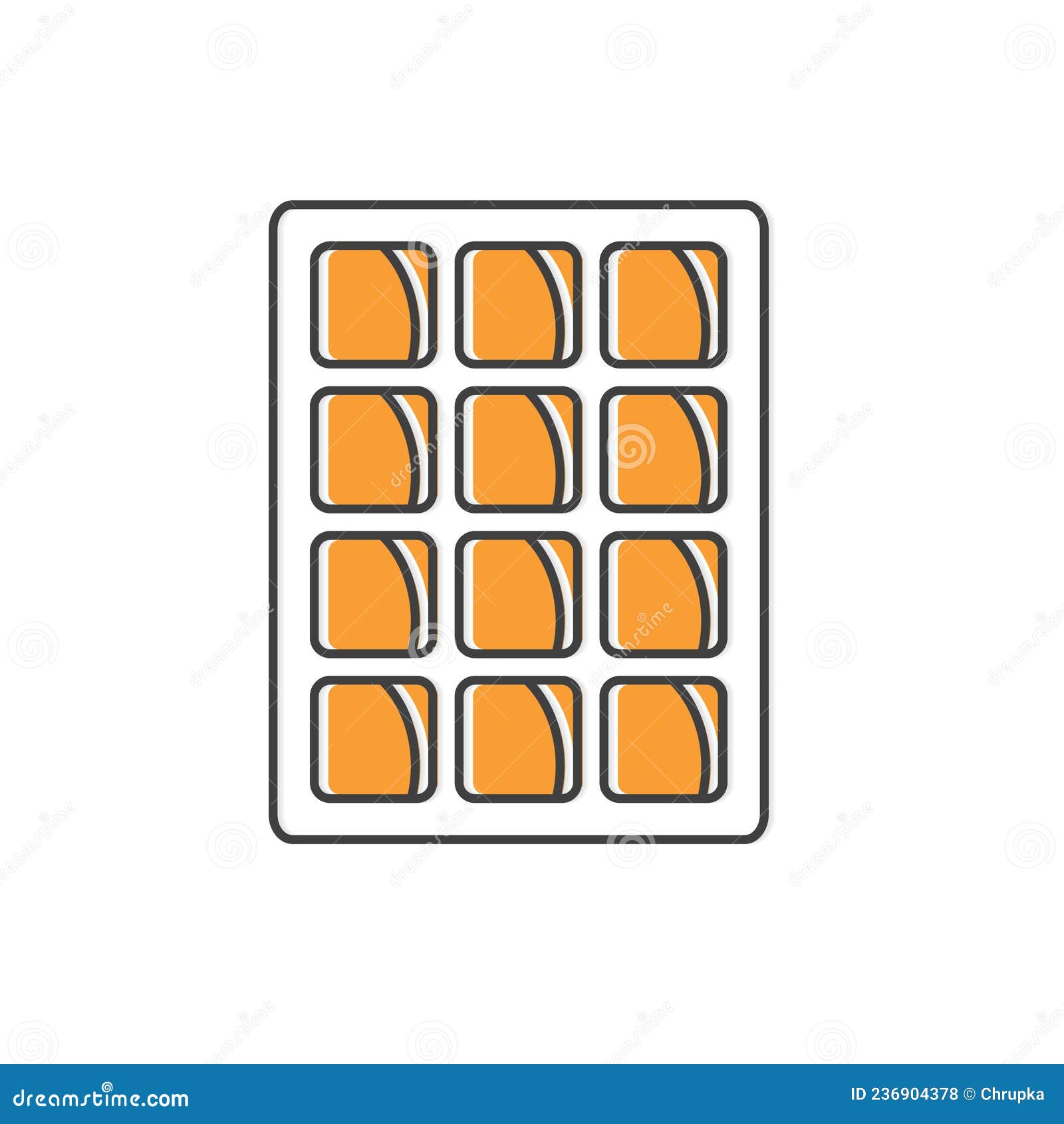 Belgian waffle icon stock vector. Illustration of biscuit - 236904378