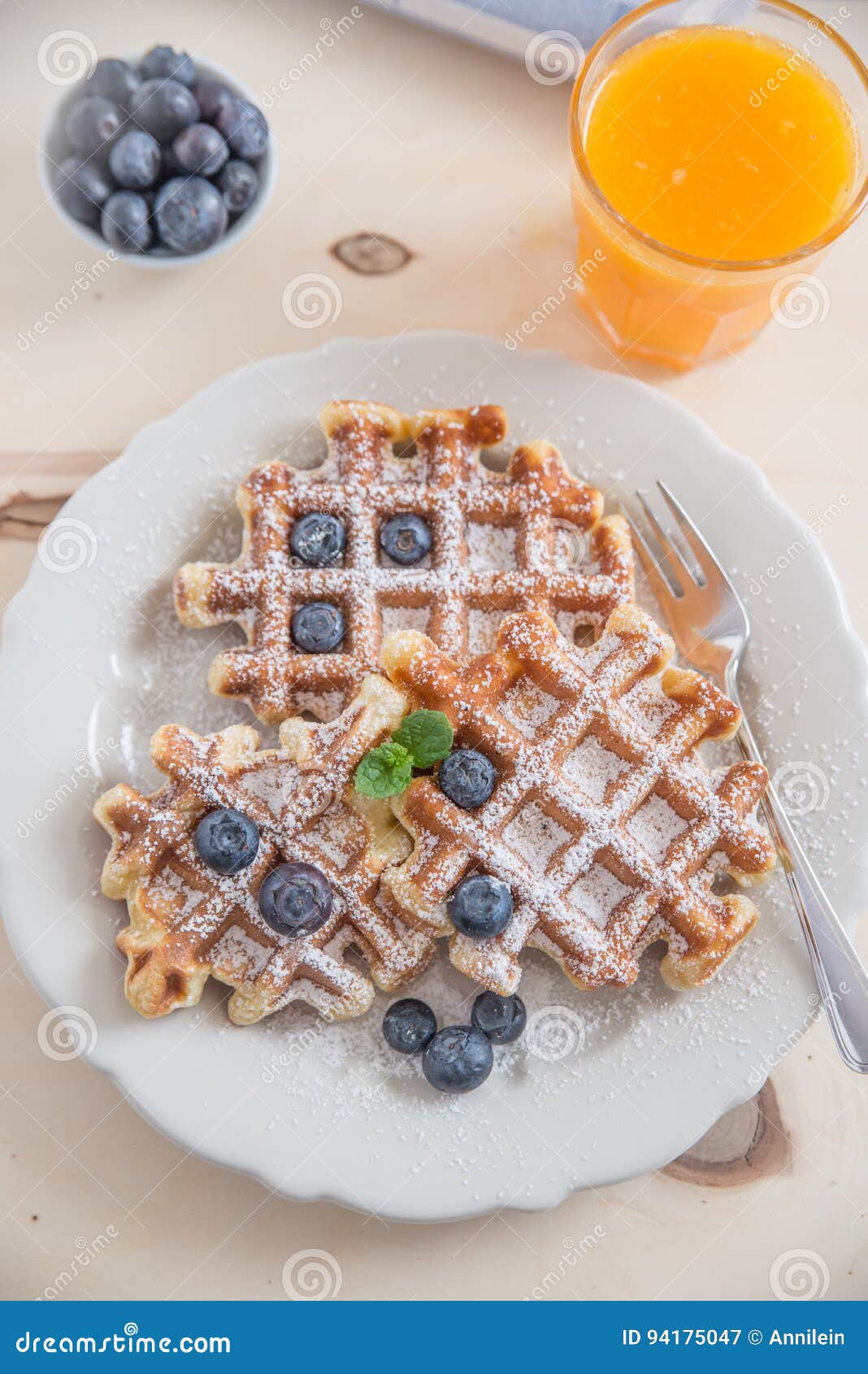 Belgian Waffles with Fresh Fruit Stock Image - Image of fruit, belgian ...