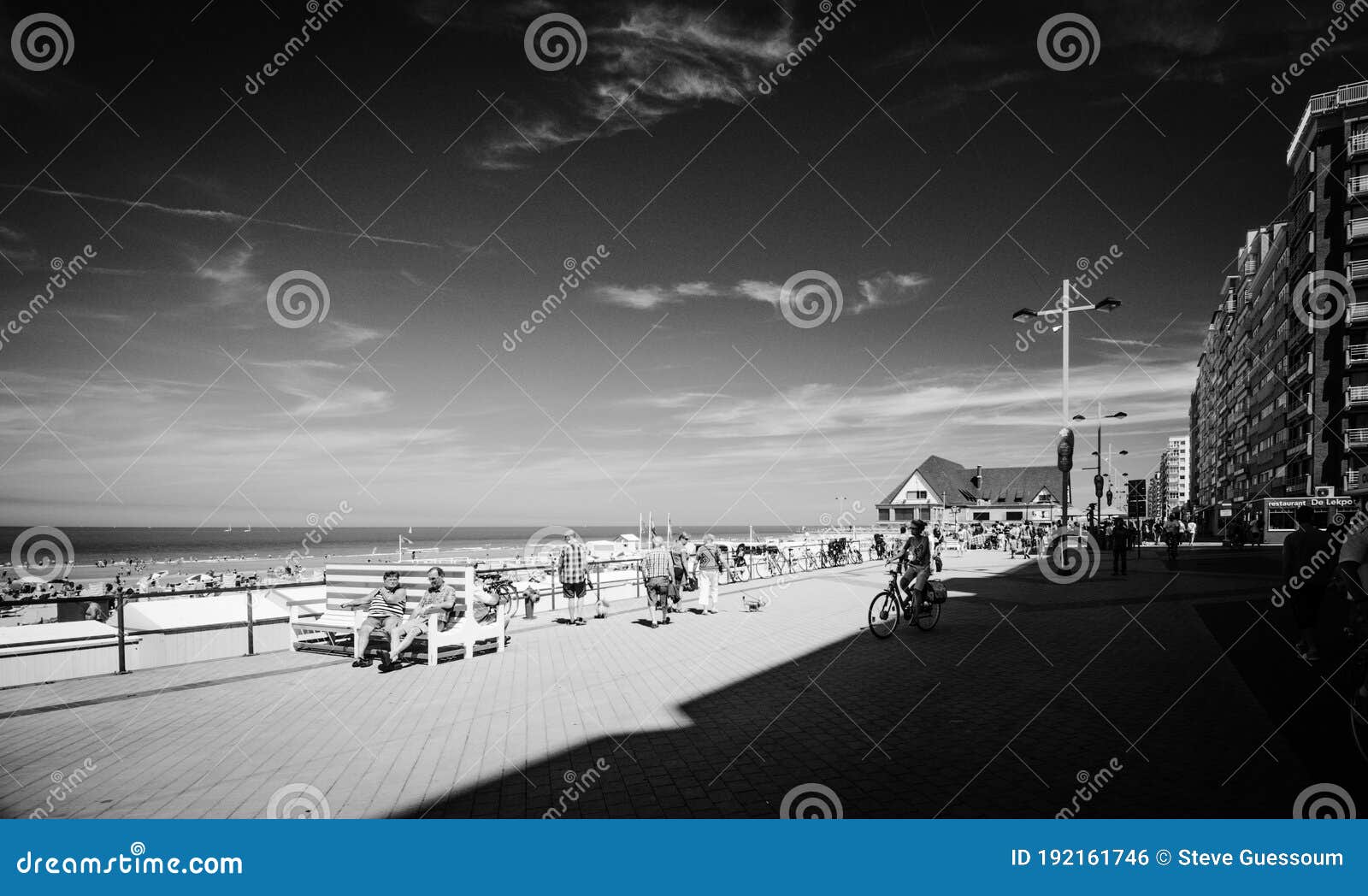 Belgium Beach in Black and White Editorial Photo - Image of light ...
