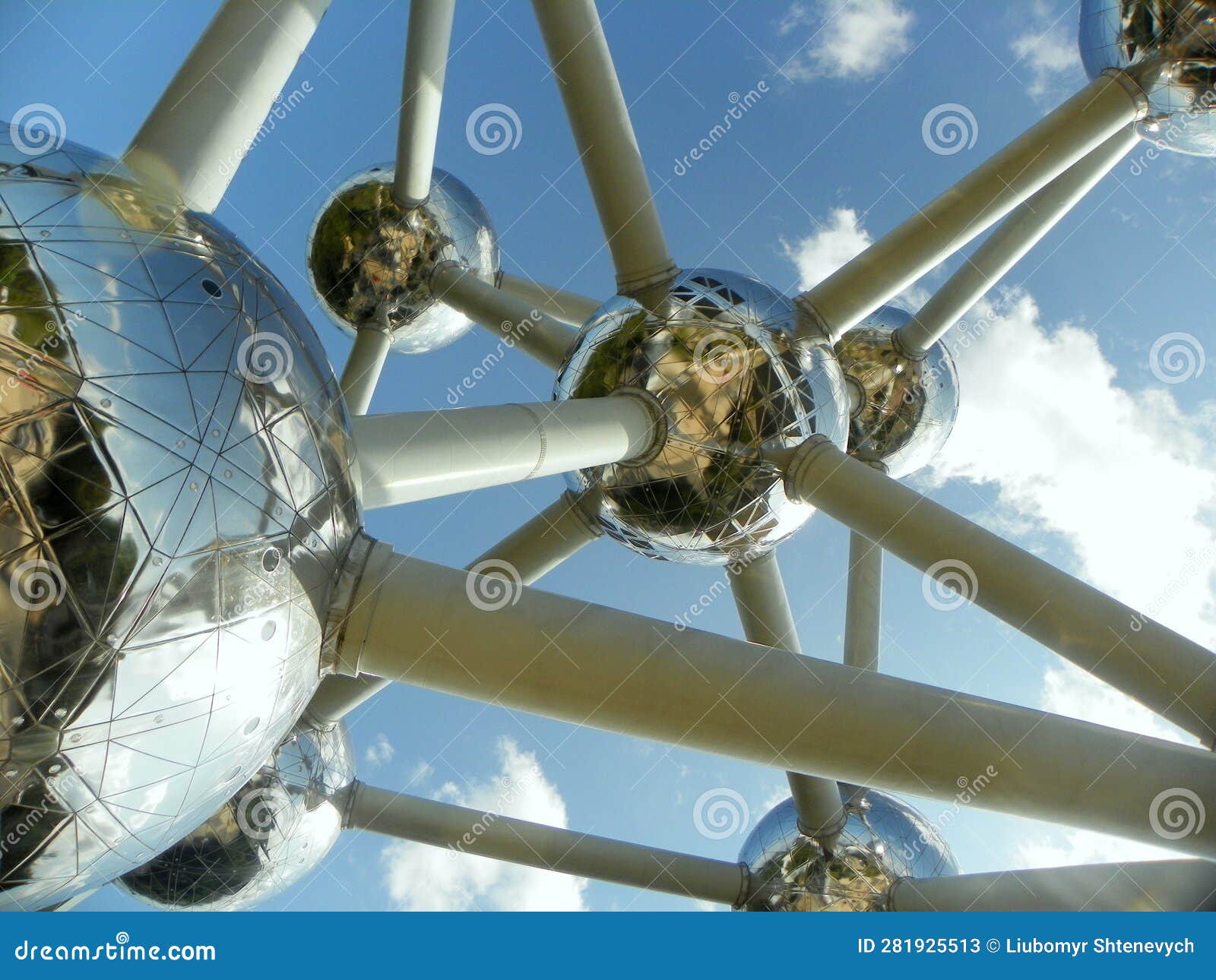Belgium, Brussels, Square De L Atomium, Element of the Atomium Stock ...