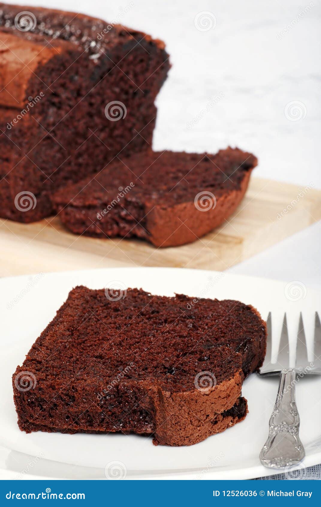 Belgium Chocolate Cake Loaf Slice Stock Photo - Image of calories ...