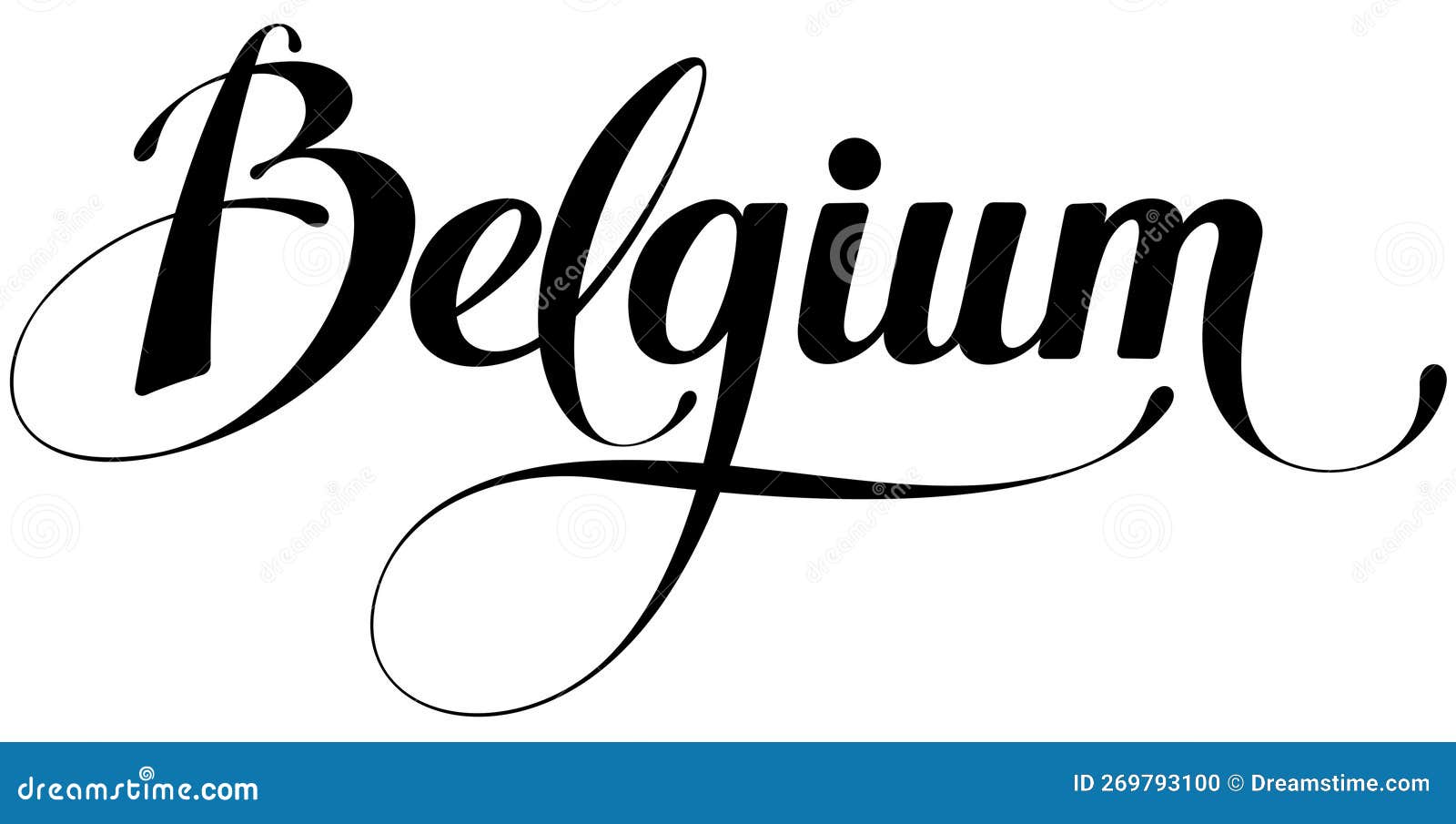 Belgium - Custom Calligraphy Text Stock Illustration - Illustration of ...