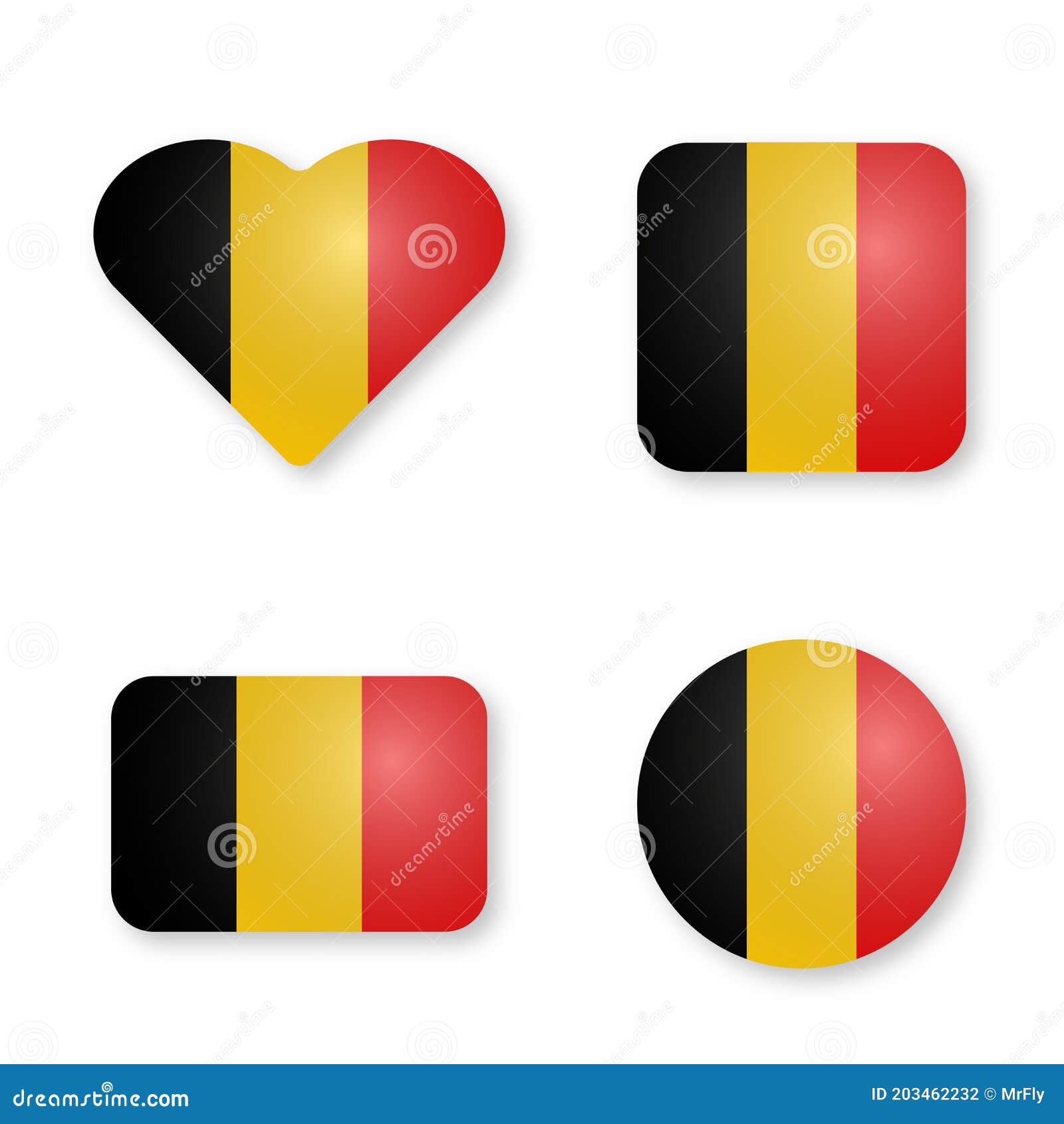 Belgium Flag Sticker Set, Vector Illustration Stock Vector ...