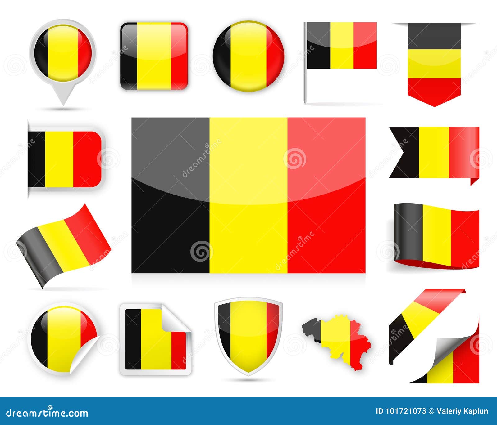 Belgium Flag Vector Set stock illustration. Illustration of flat ...