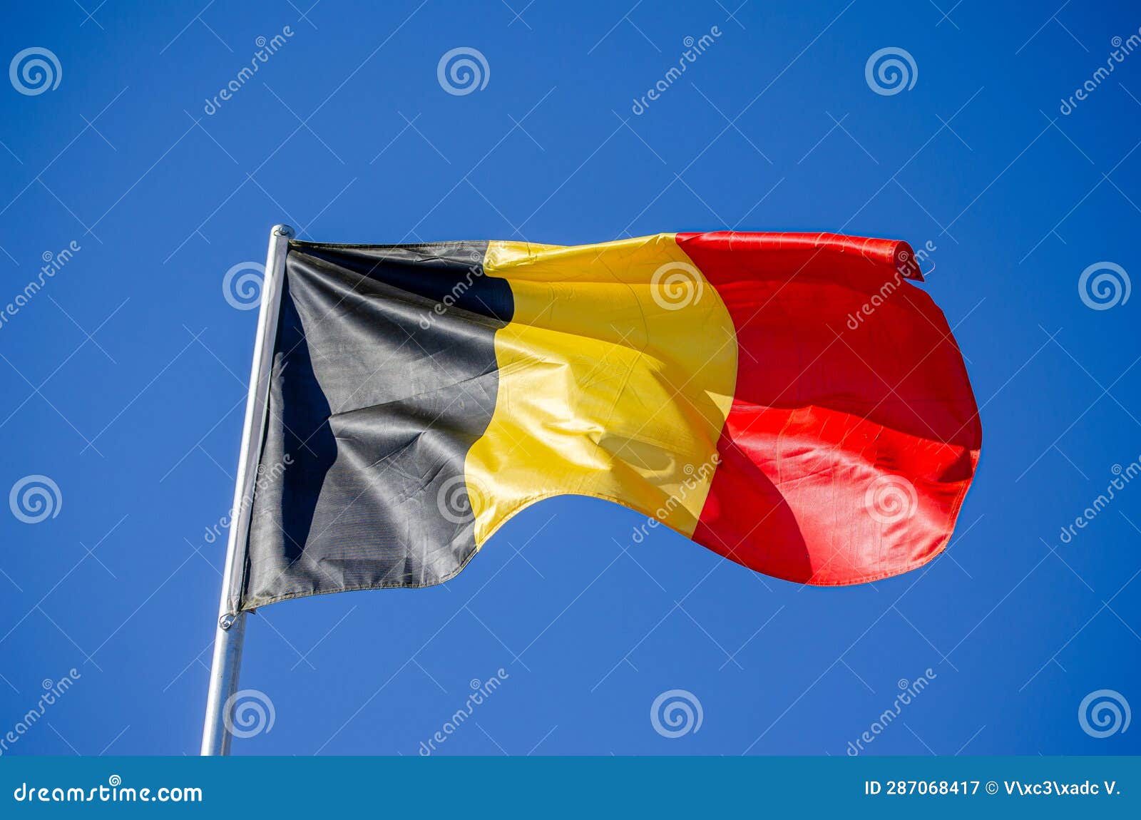 Belgium Flag Waving in the Wind Stock Image - Image of finance, wind ...