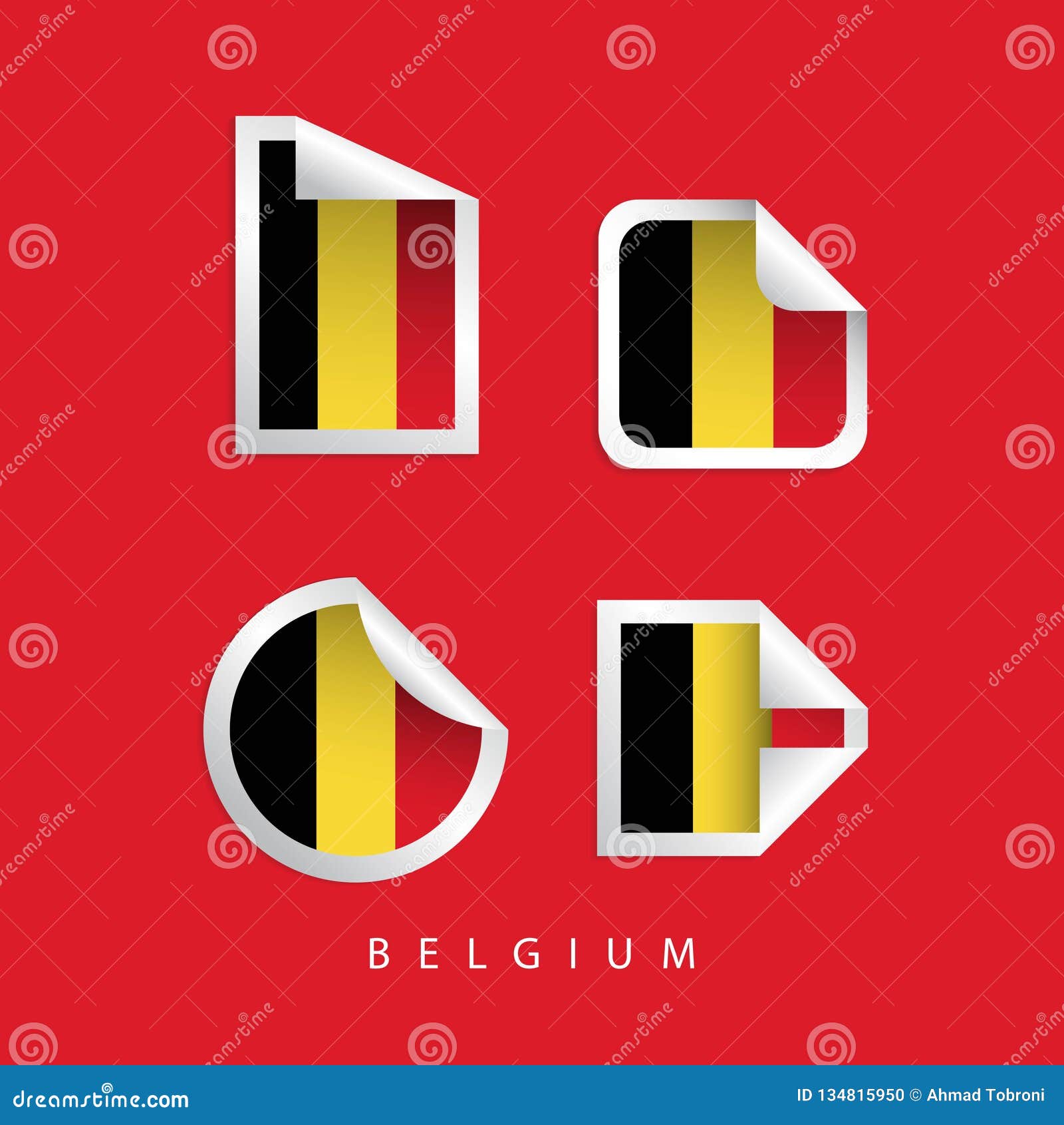 Belgium Label Flags Vector Design Illustration Stock Vector ...