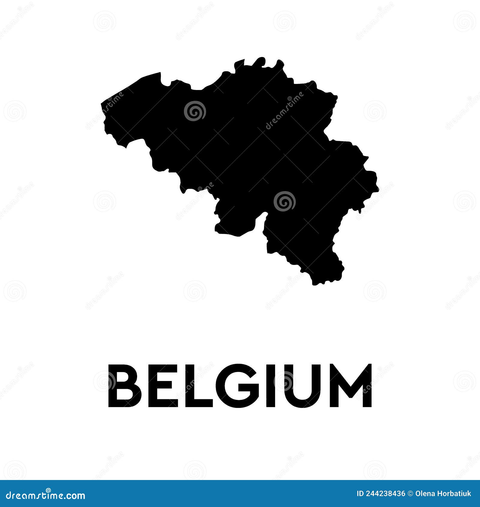 Belgium Map - Blank Map of Belgium Black Silhouette and Outline ...