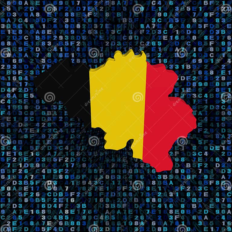 Belgium Map Flag on Hex Code Illustration Stock Illustration ...