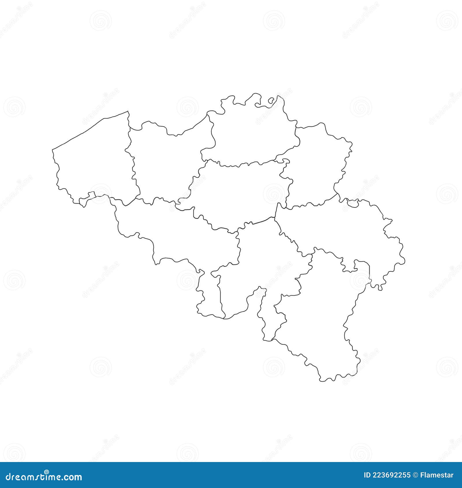 Belgium Map in Grey Isolated on a White Background Stock Vector ...