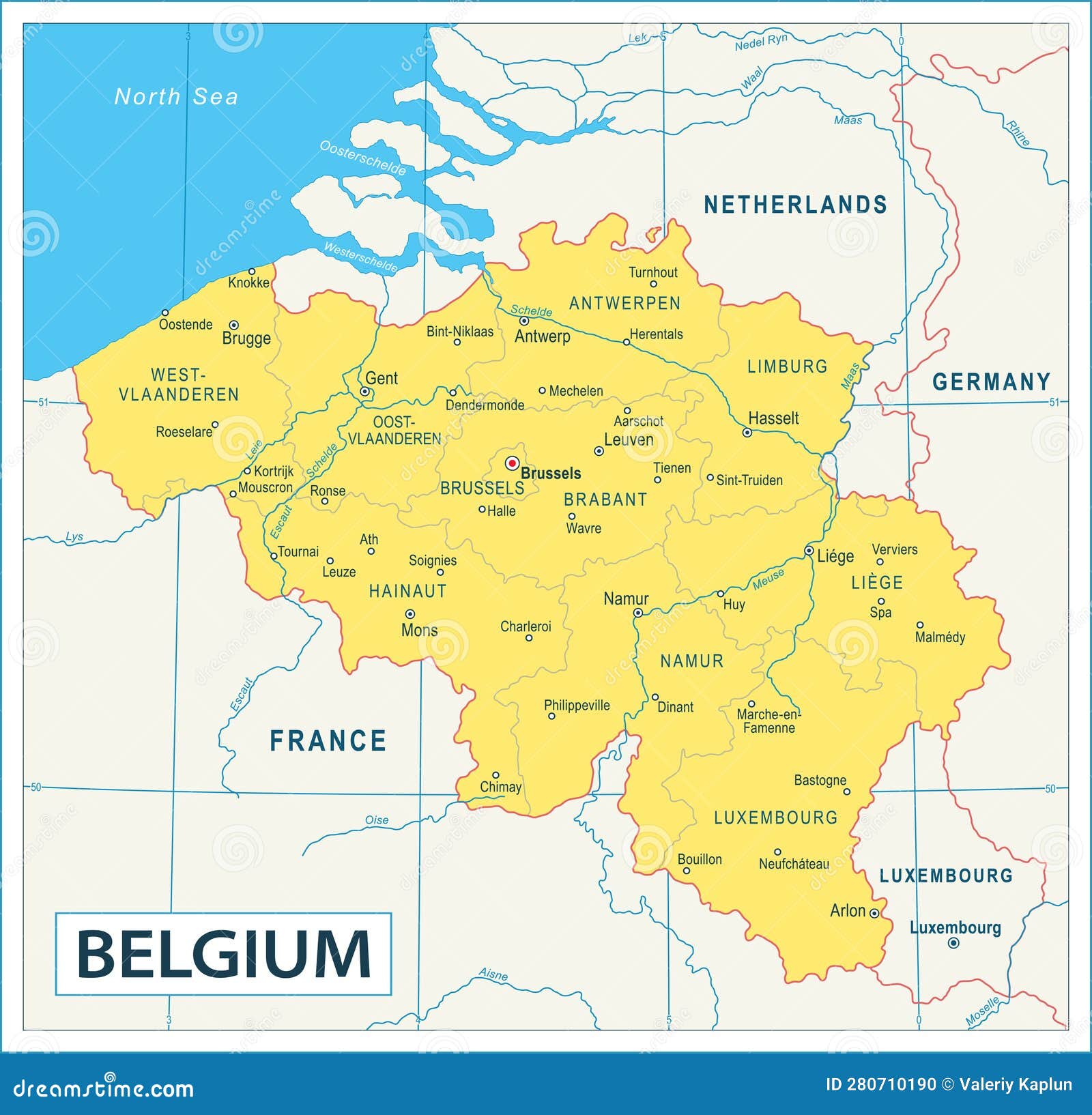Belgium Map - Highly Detailed Vector Illustration Stock Vector ...