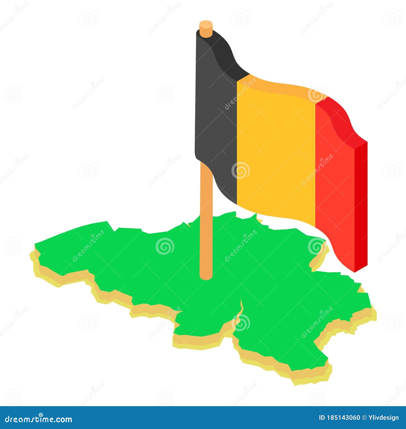 Belgium Map Icon, Isometric Style Stock Vector - Illustration of ...