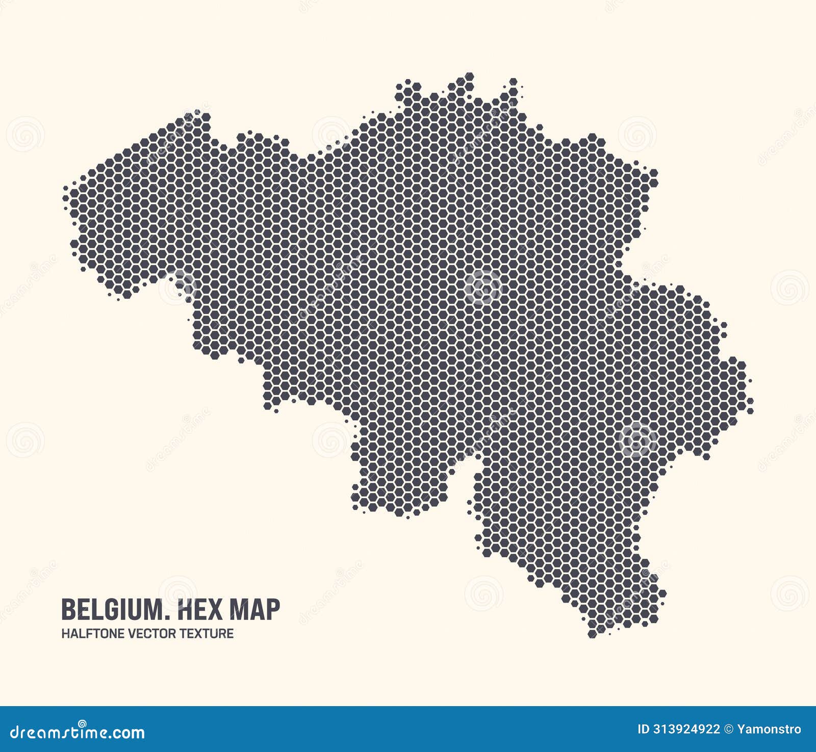 Belgium Map Vector Hexagonal Half Tone Pattern Isolated on Light ...