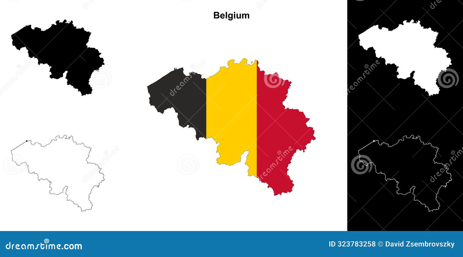 Belgium outline map stock vector. Illustration of country - 323783258