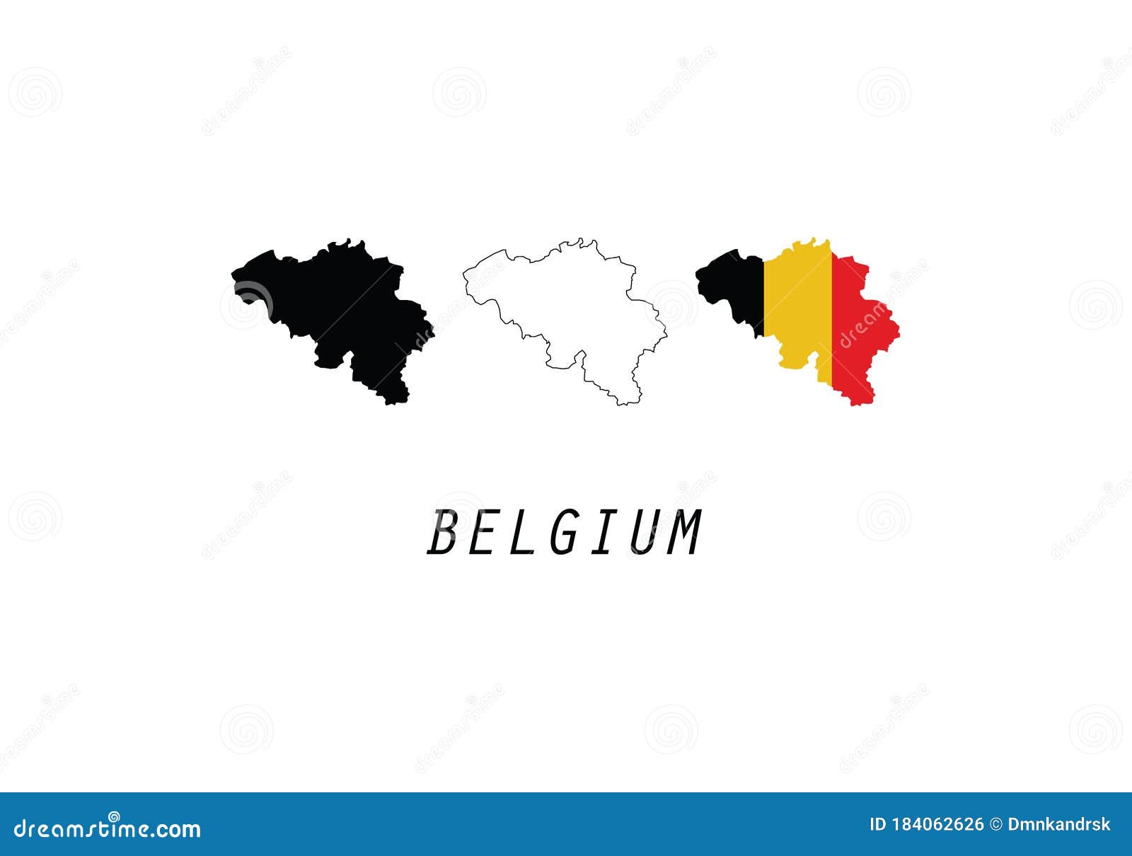 Belgium Outline Map National Borders Stock Vector - Illustration of ...