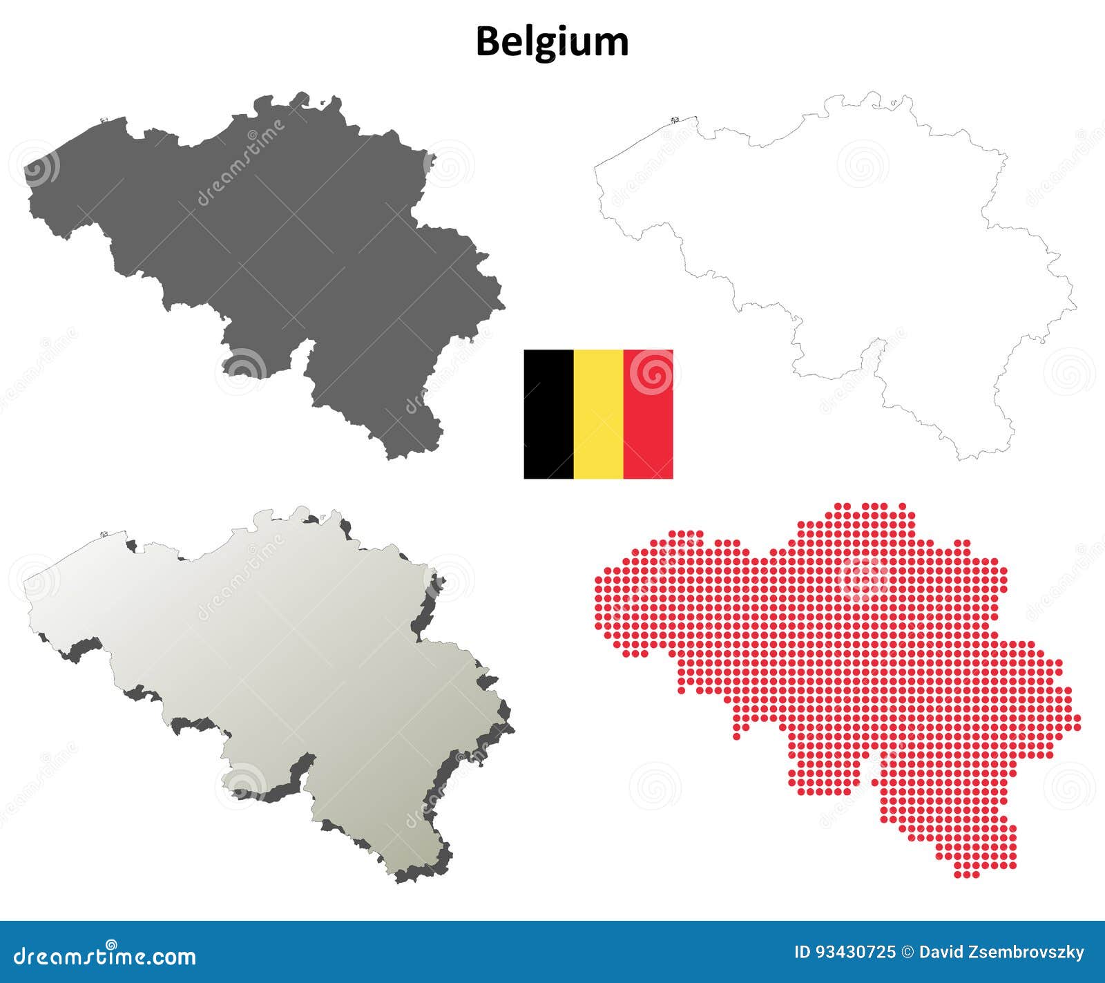 Belgium Map - Blank Map Of Belgium Black Silhouette And Outline ...