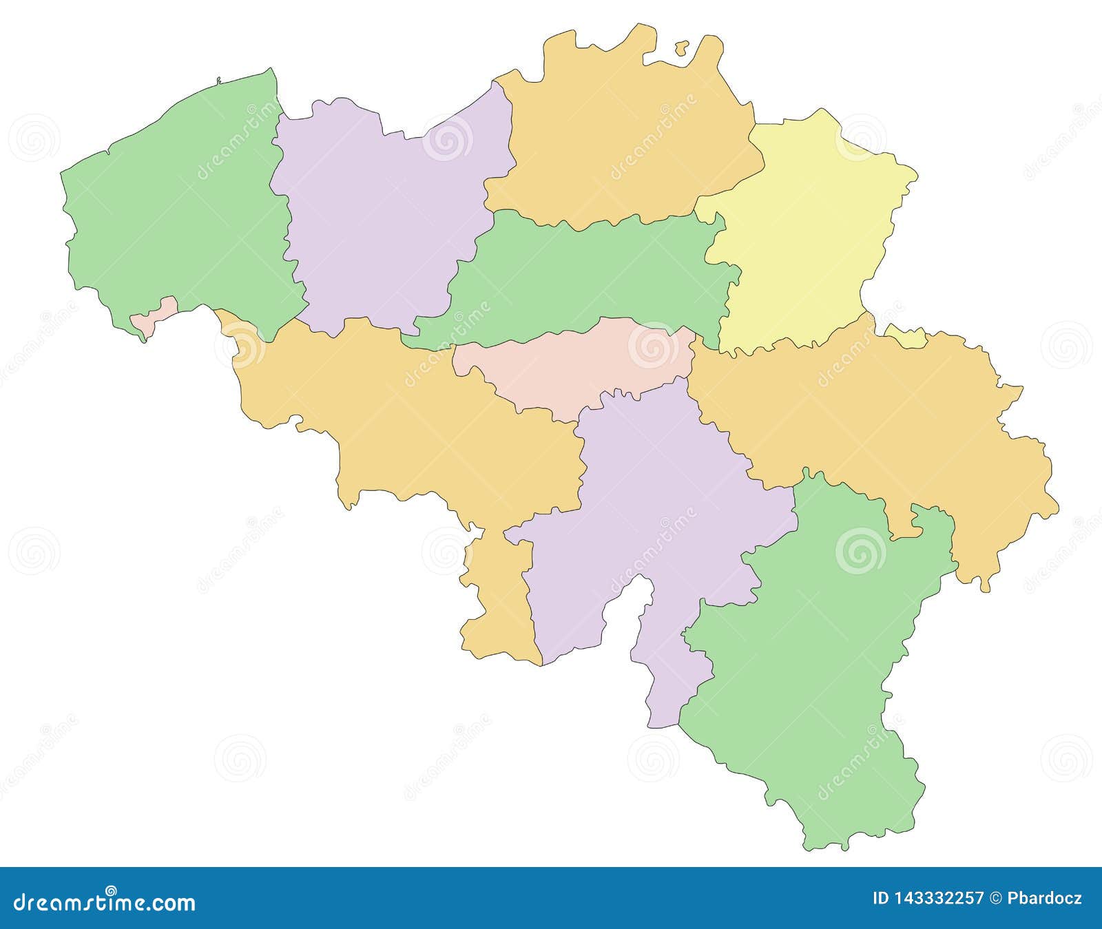 Belgium - Highly Detailed Editable Political Map With Labeling. Cartoon ...