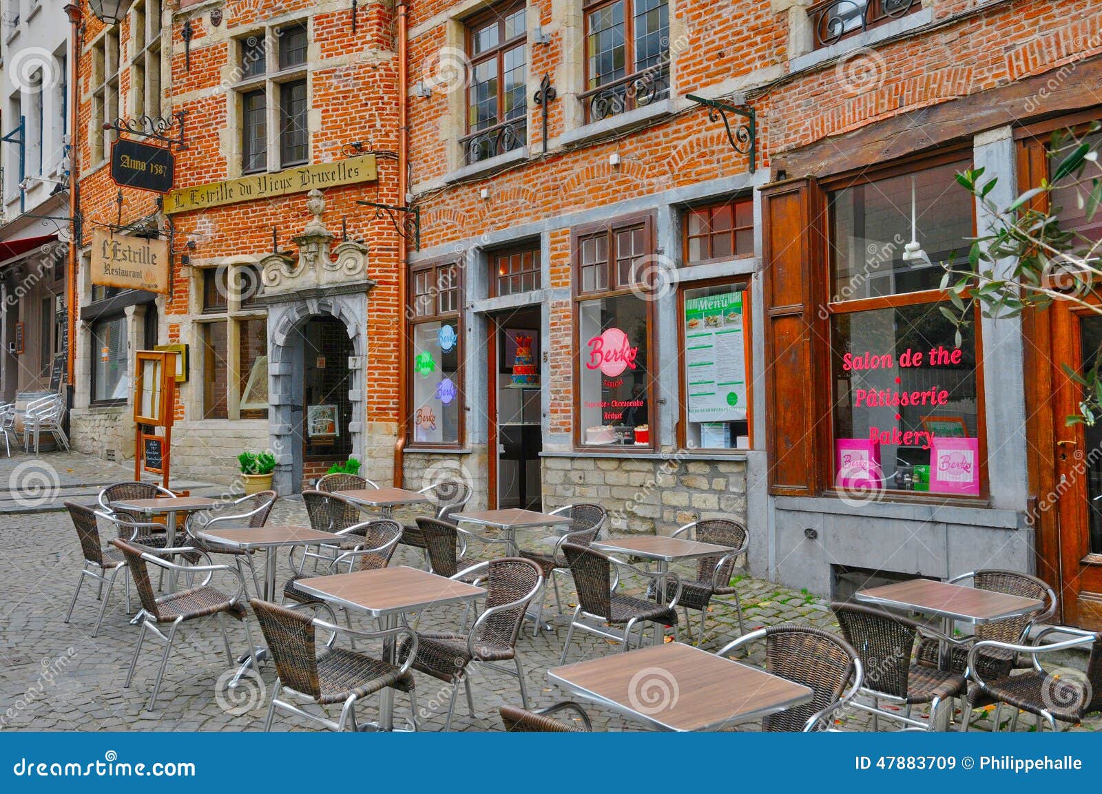 Belgium, Picturesque Sablon District of Brussels Editorial Stock Image ...