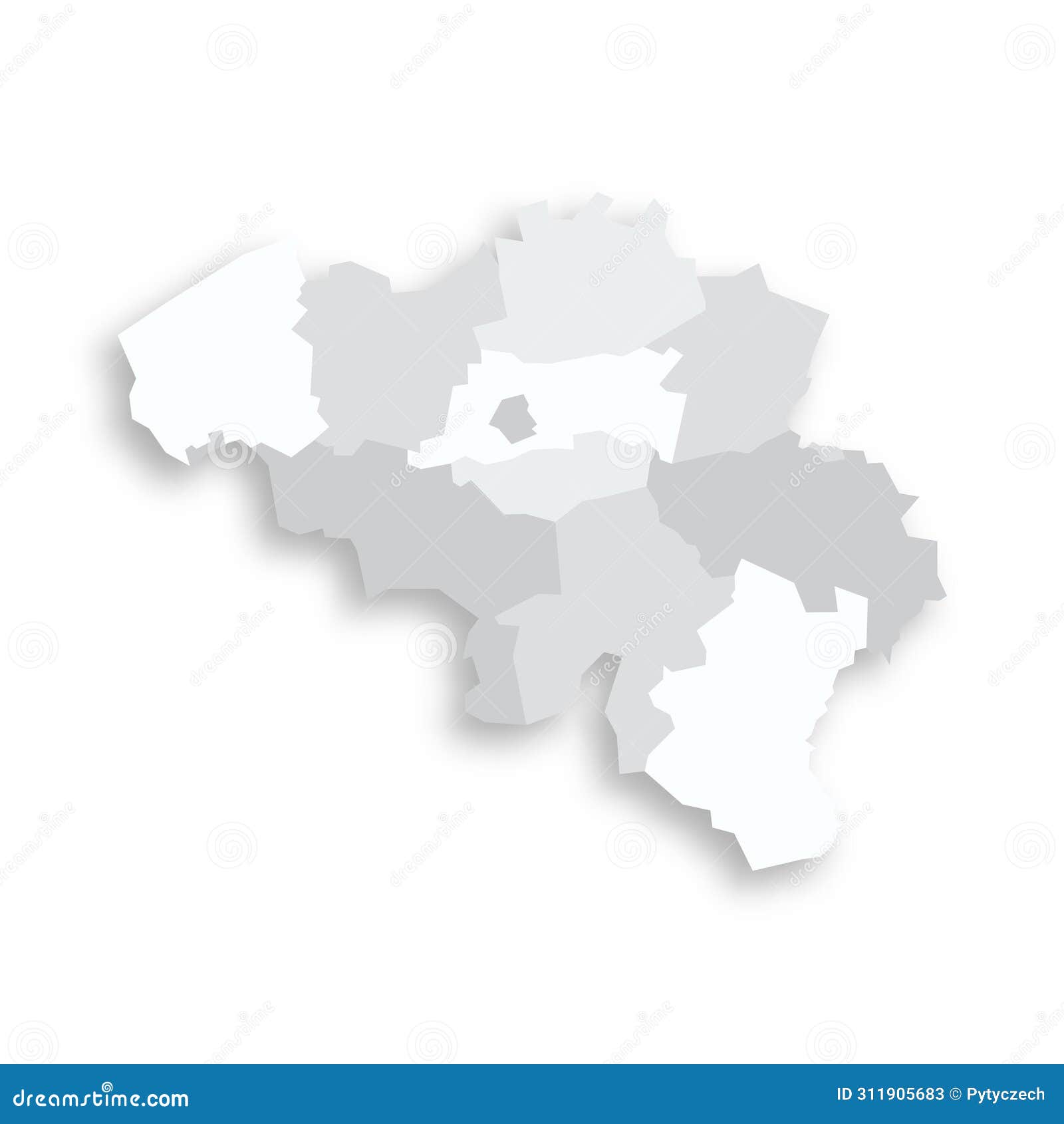 Belgium Political Map of Administrative Divisions Stock Vector ...