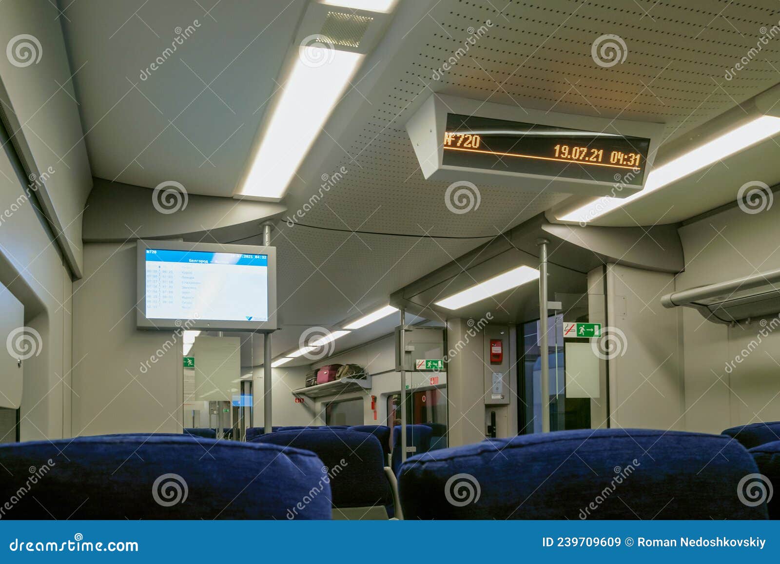 Interior of a Modern Train with Seating, Inside View. Lastochka Train ...