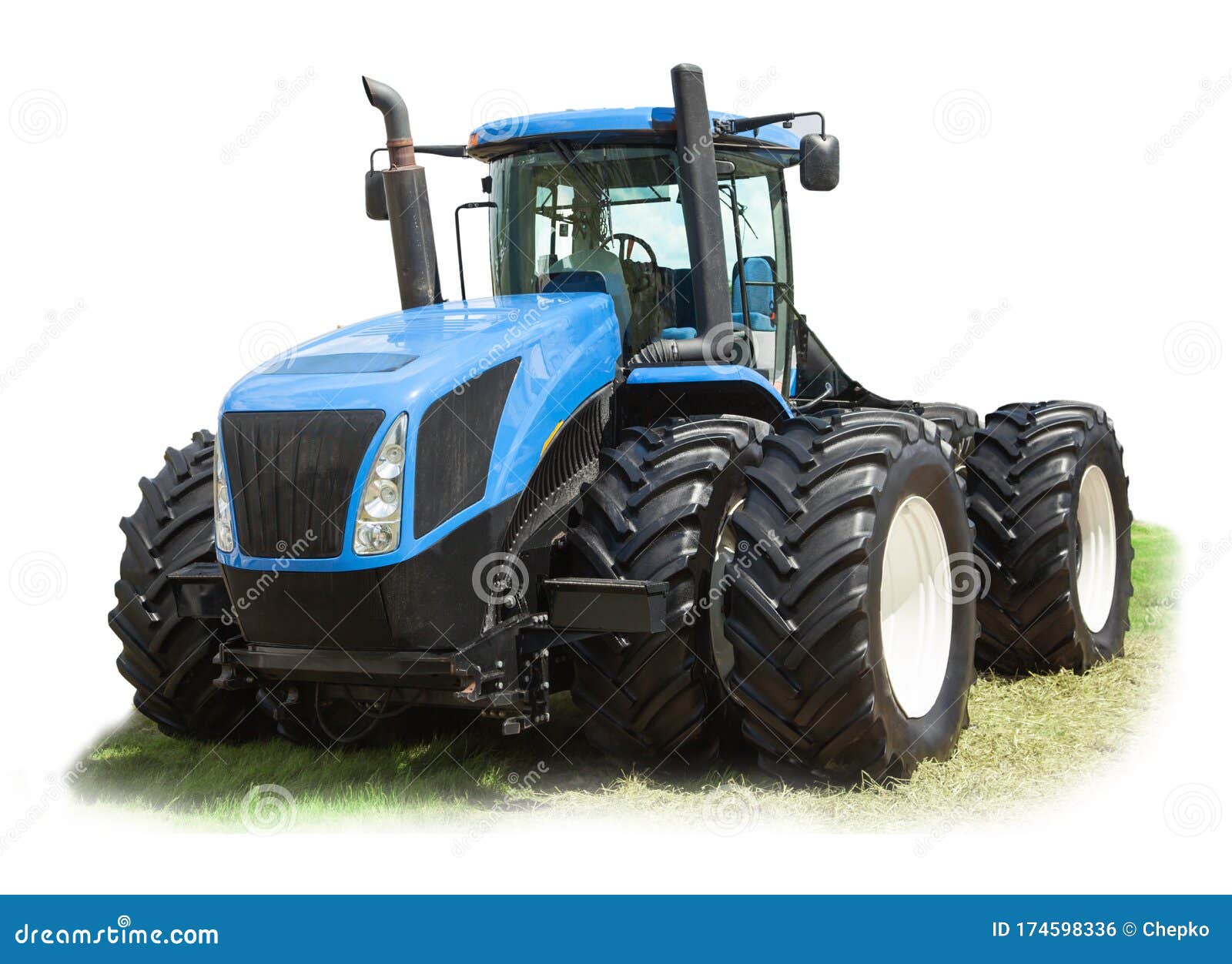 Belgorod , Russia - JUN, 20, 2017: Large Blue Tractor on 8 Wheels ...