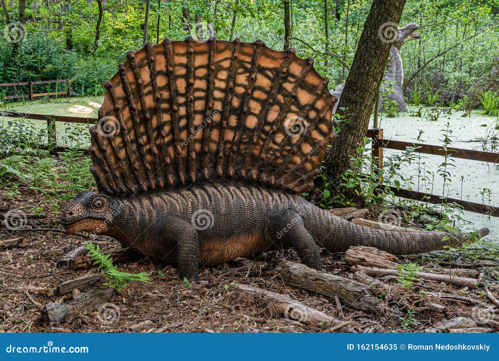 Full-size Edaphosaurus Statue in the Forest of Belgorod Dinopark ...