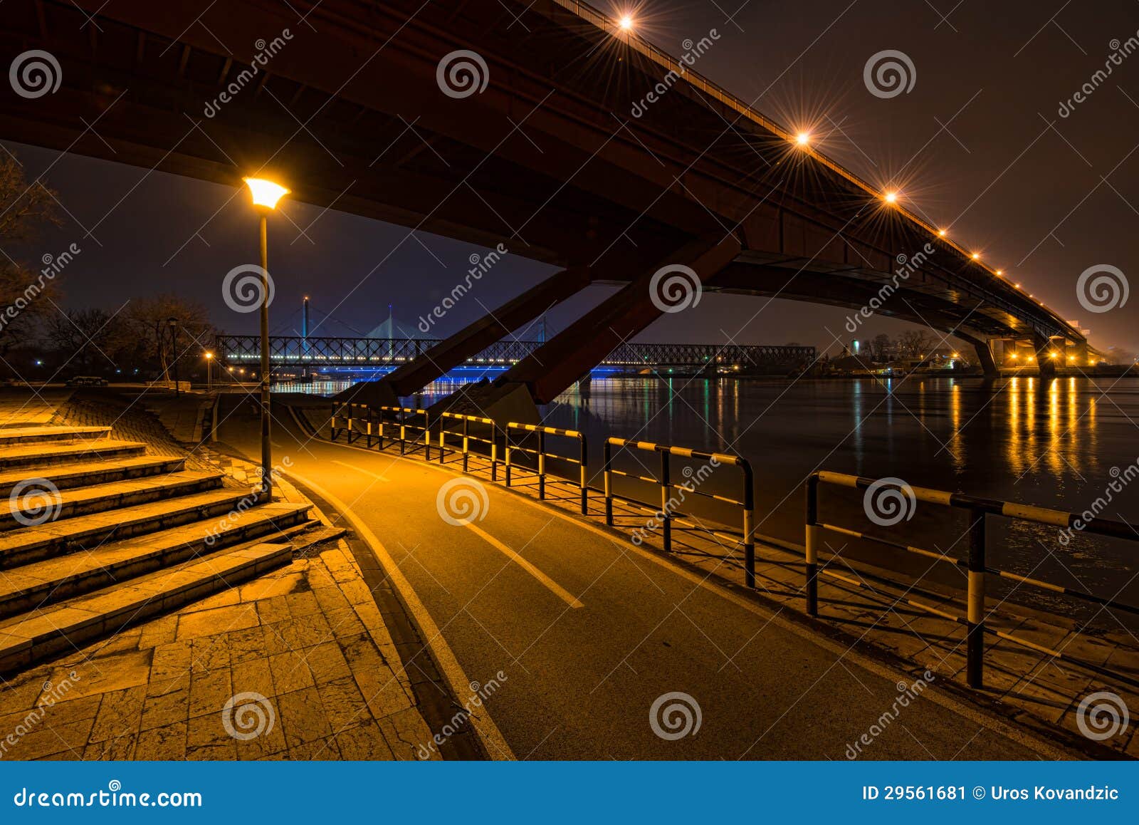 Belgrade Bridge from River Bank Stock Image - Image of gazelle, marine ...