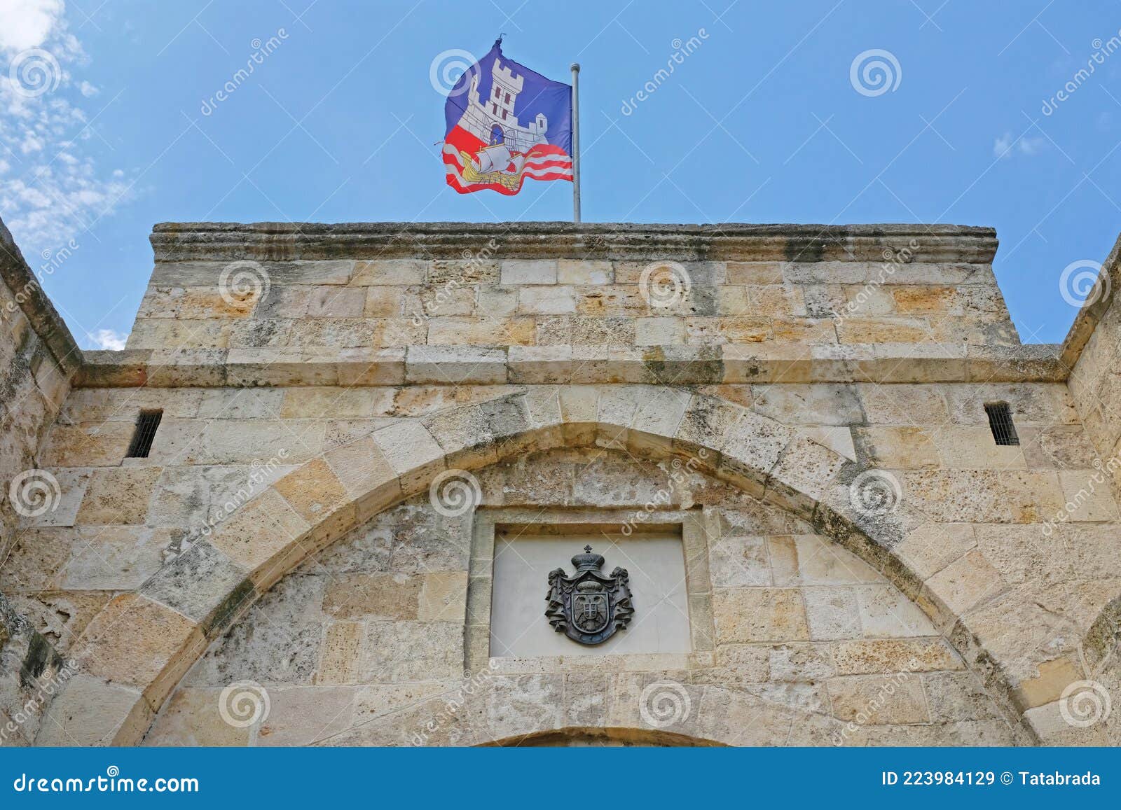 Belgrade city flag stock image. Image of pole, emblem - 223984129