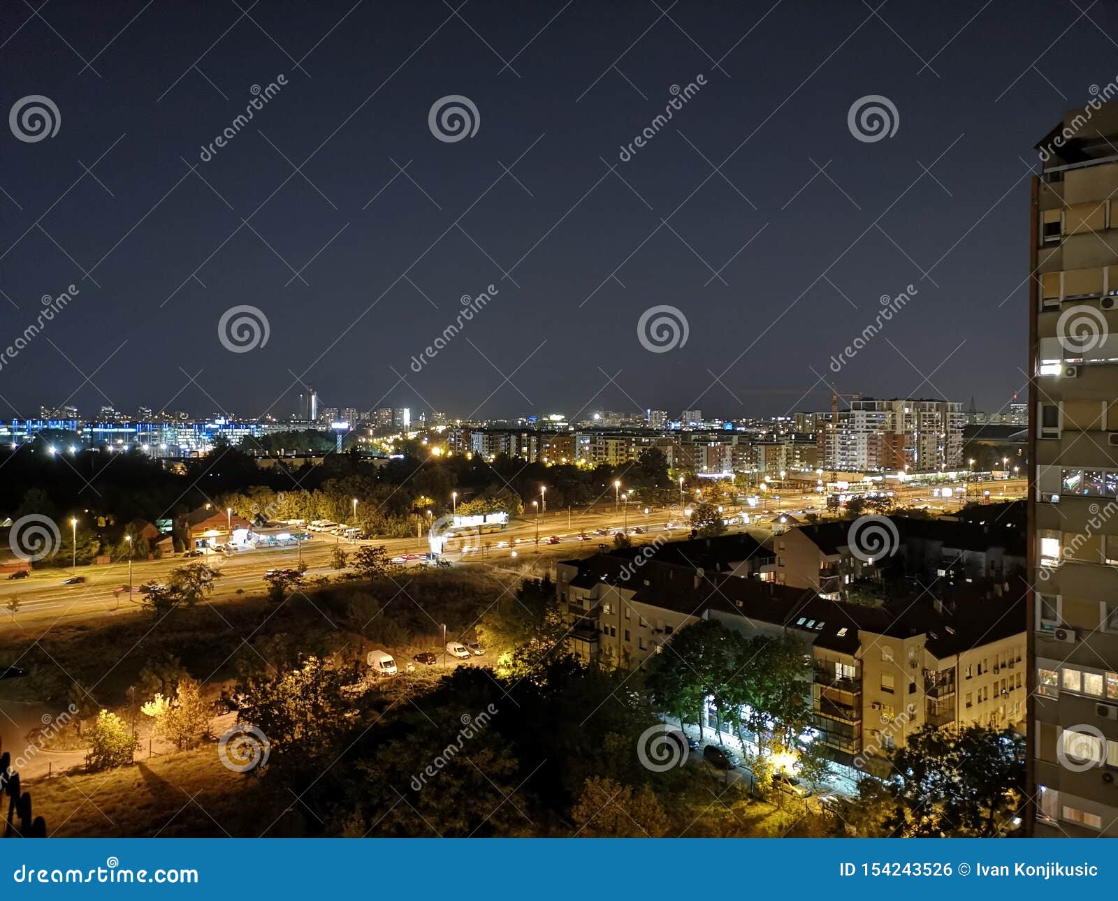 Belgrade City View by Night Stock Photo - Image of view, city: 154243526