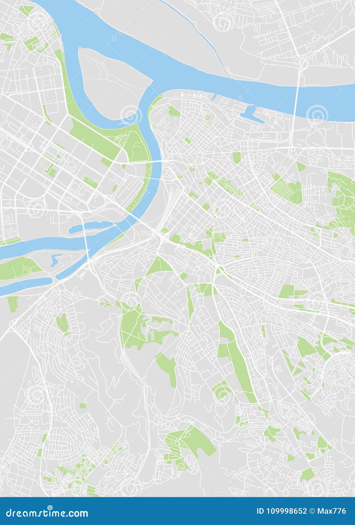 Belgrade Colored Vector Map | CartoonDealer.com #109998652