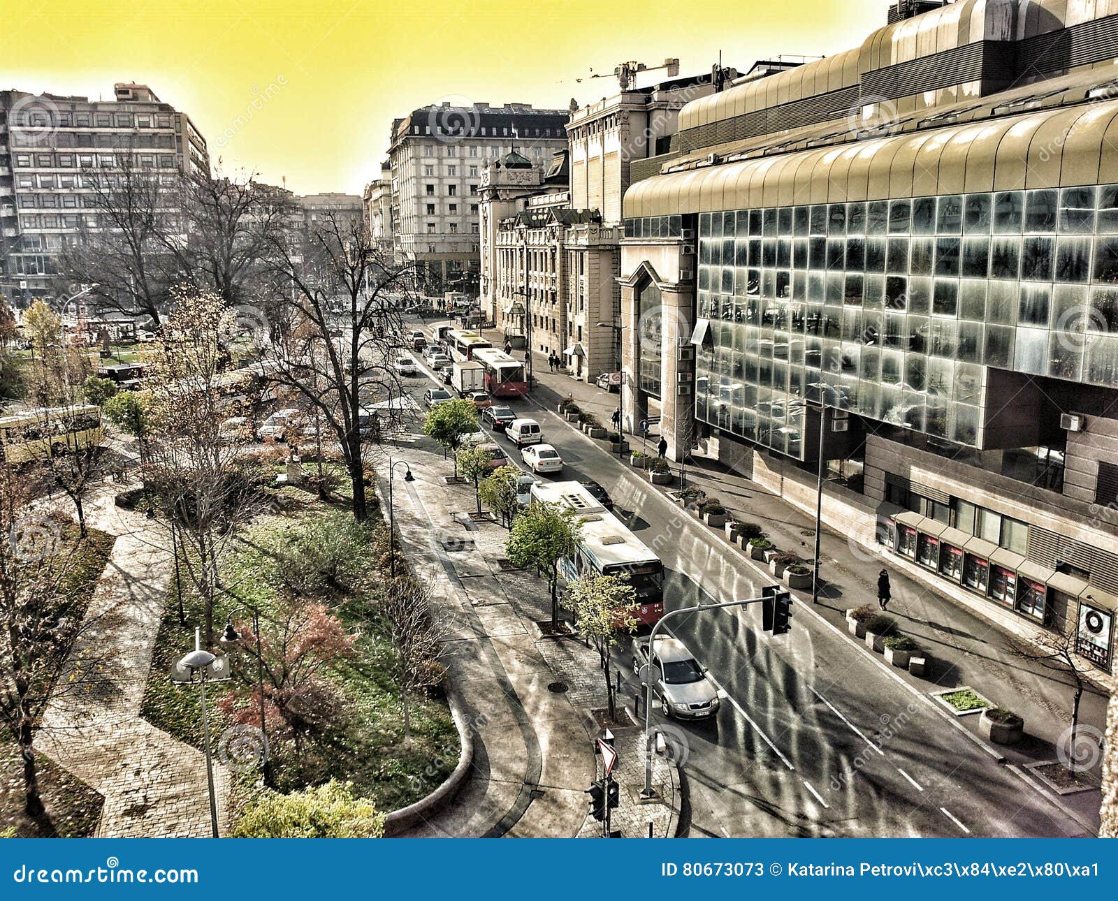 Belgrade downtown editorial stock photo. Image of panoramic - 80673073