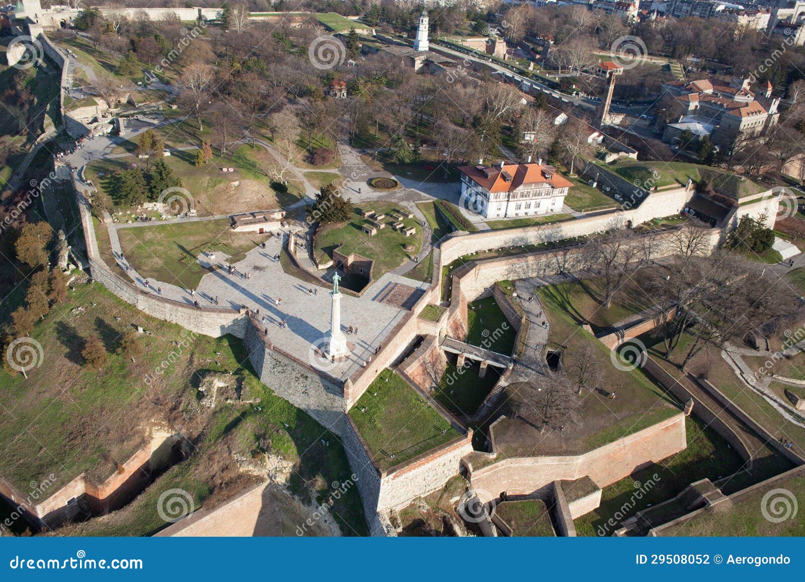 Belgrade Fortress, Aerial View Stock Photo - Image of park, landmark ...