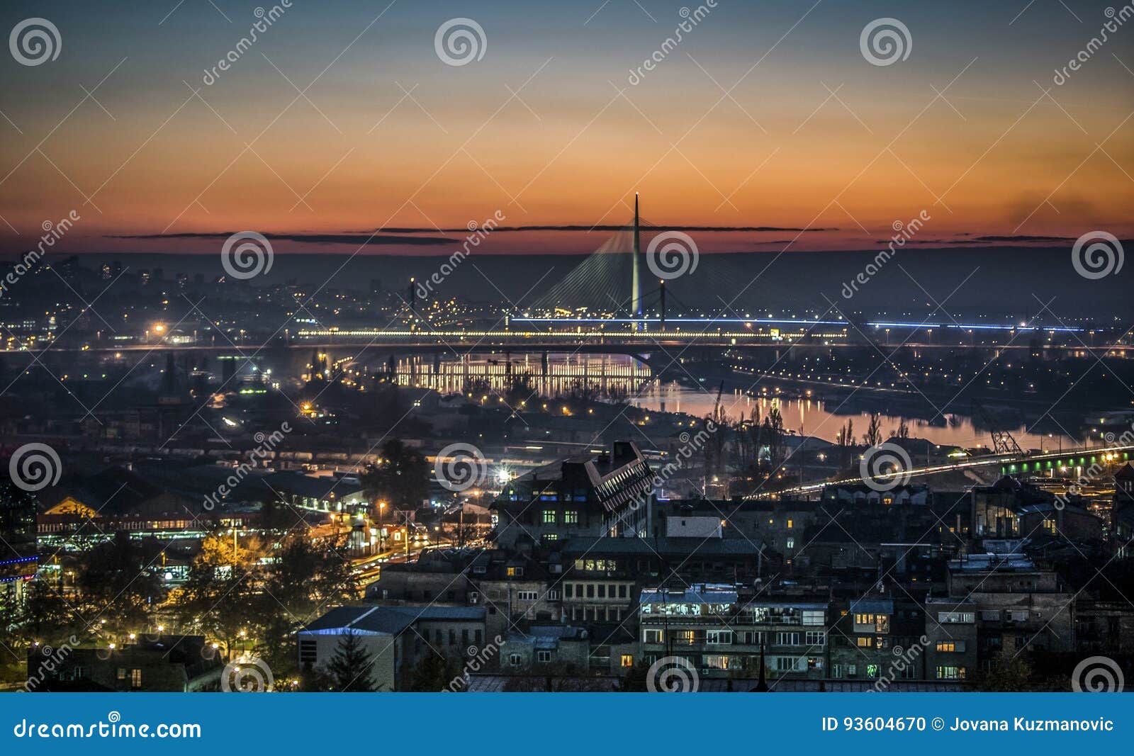 Belgrade by night stock photo. Image of dusk, destination - 93604670